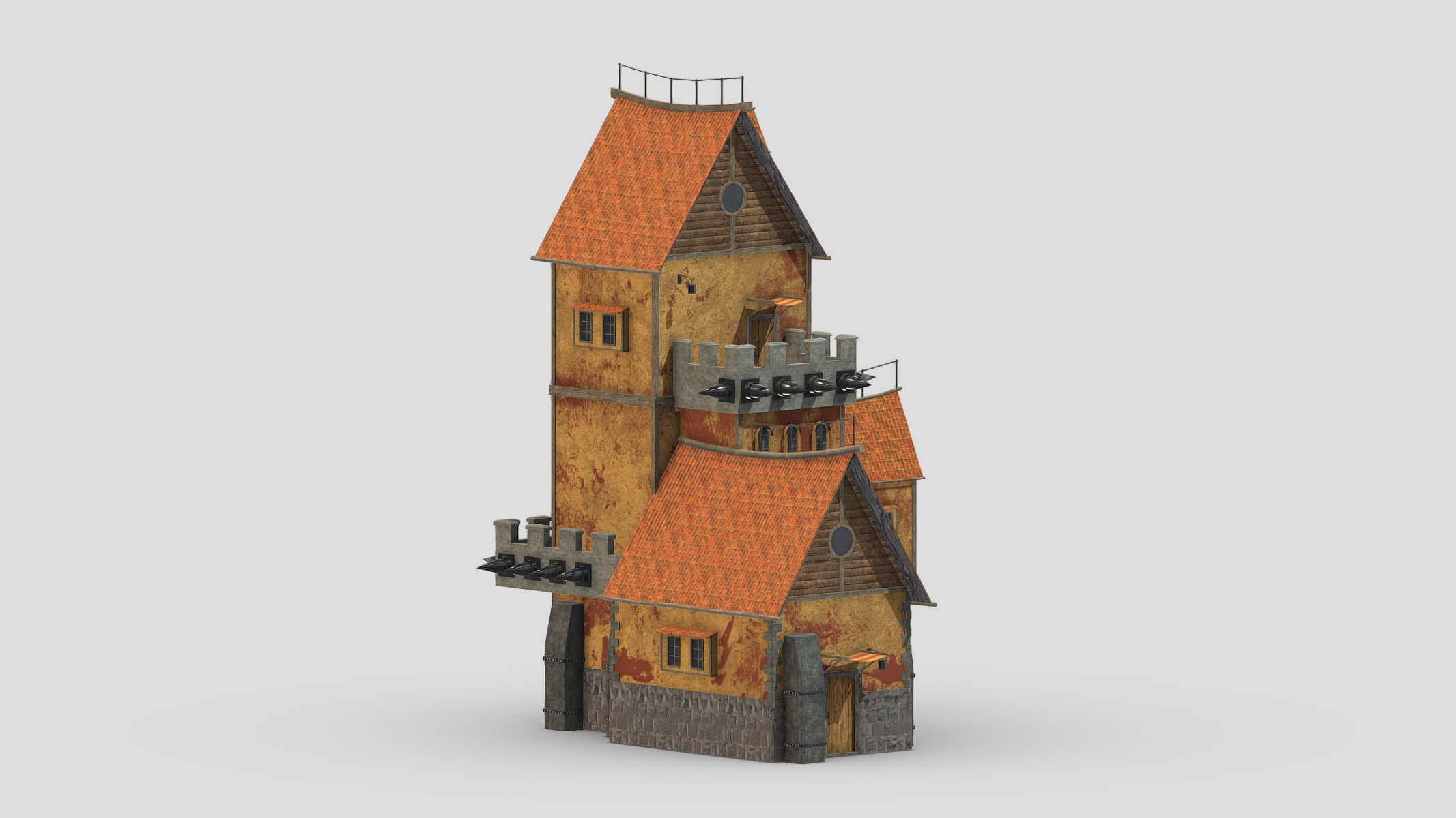 Medieval Building 06 Low Poly - 3D Model by frezzy