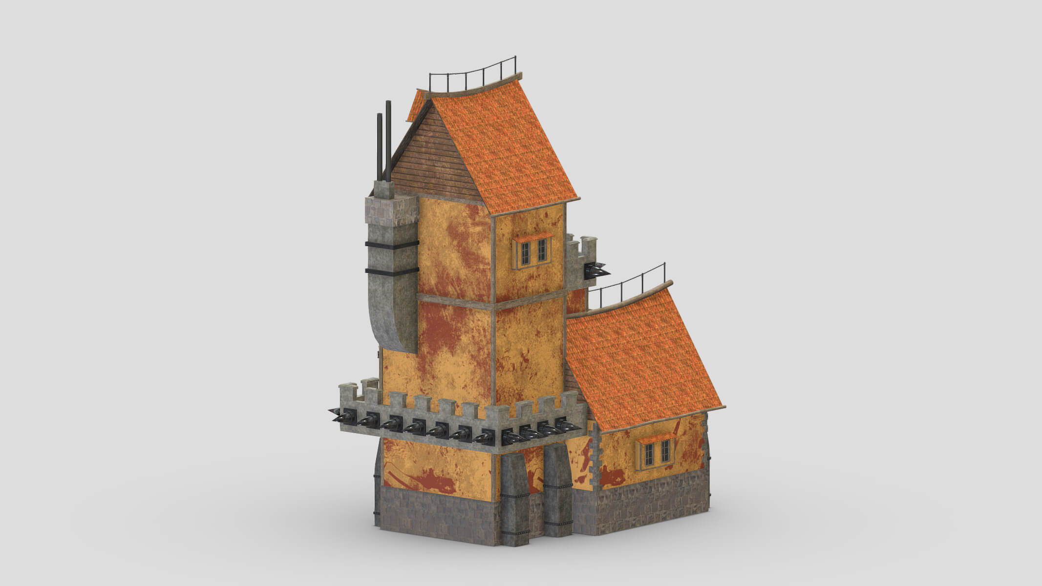 Medieval Building 06 Low Poly - 3D Model by frezzy