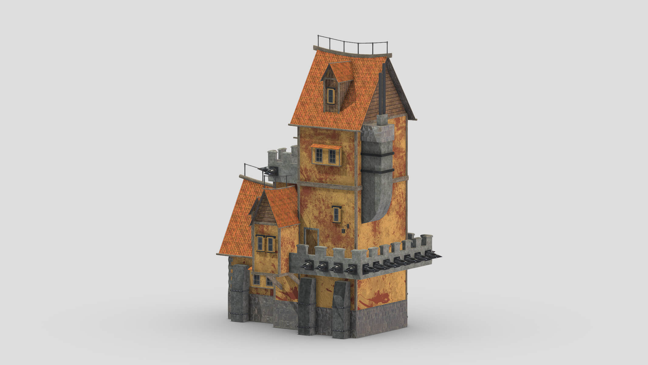 Medieval Building 06 Low Poly - 3D Model by frezzy