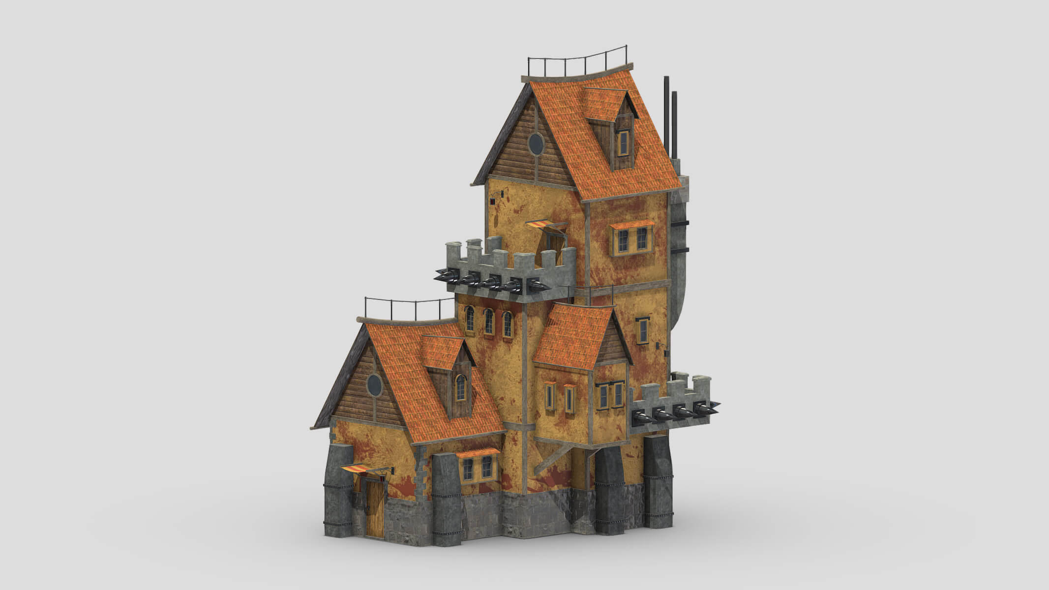 Medieval Building 06 Low Poly - 3D Model by frezzy
