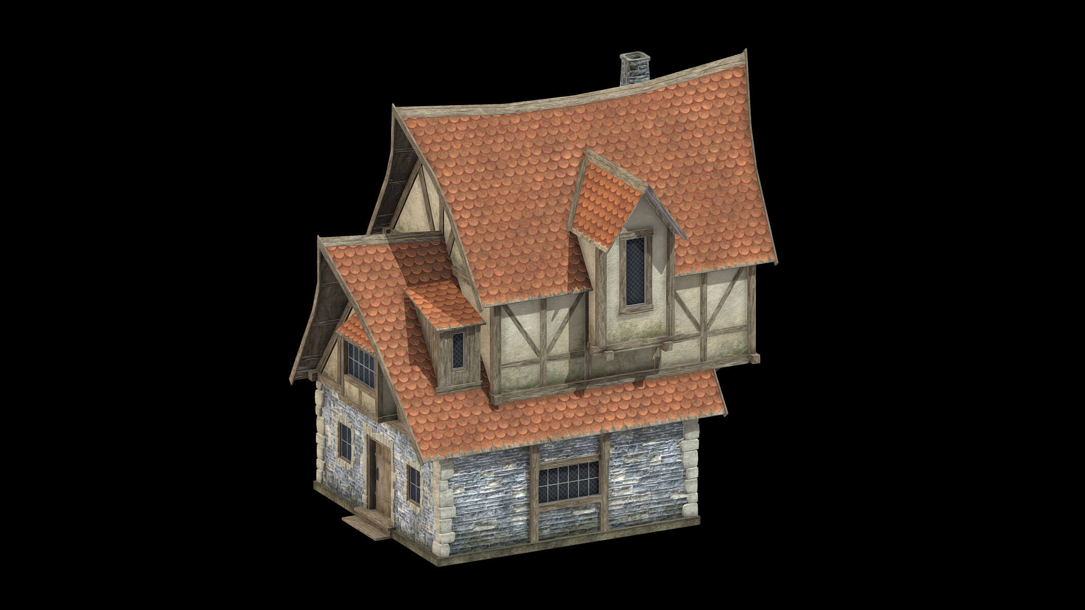 Medieval Building 07 Low Poly - 3D Model by frezzy