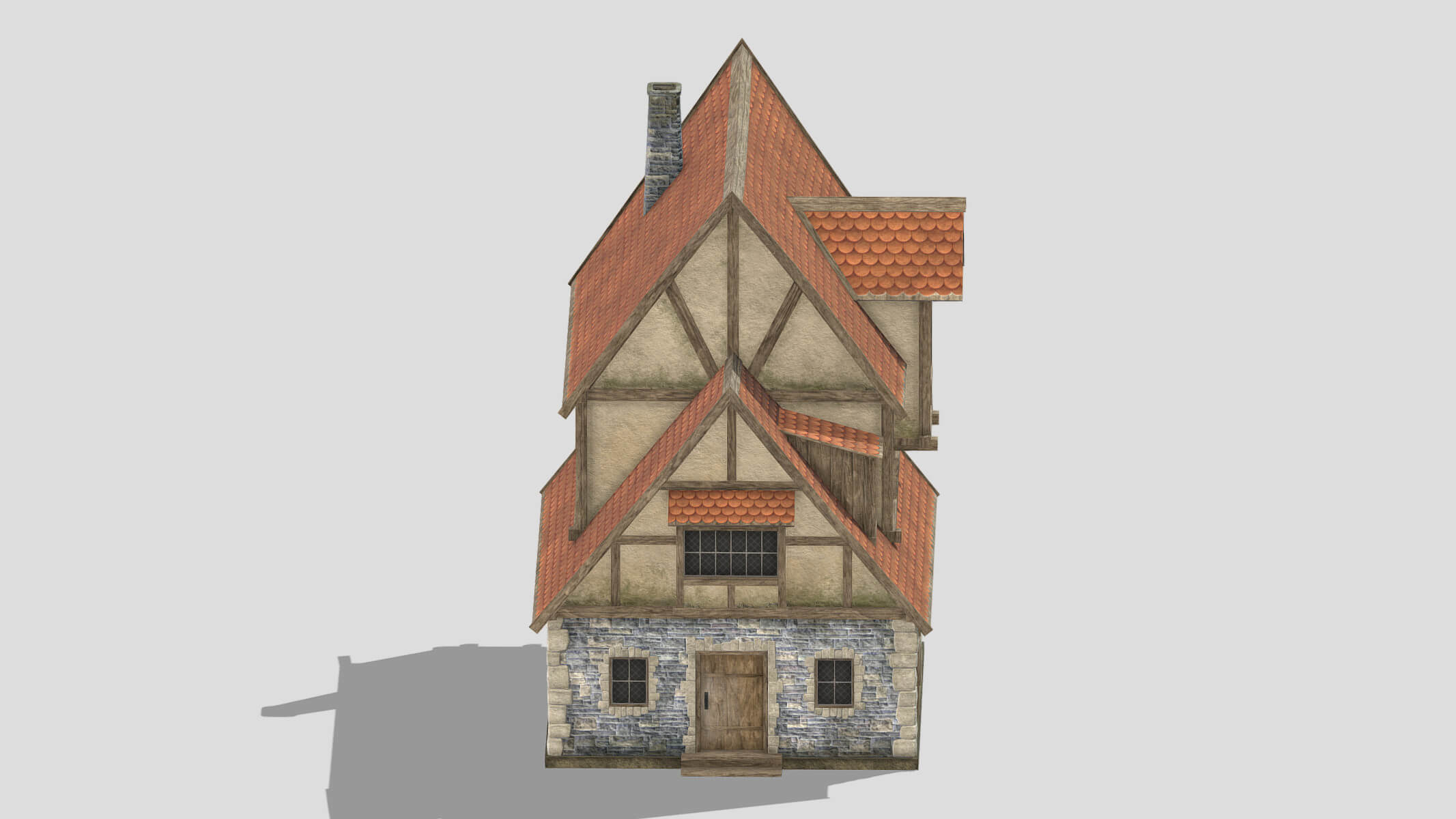 Medieval Building 07 Low Poly - 3D Model by frezzy