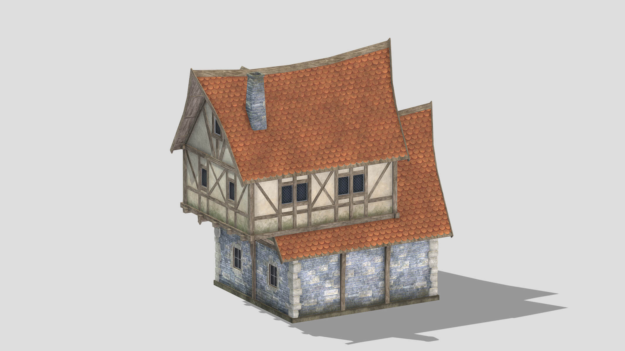 Medieval Building 07 Low Poly - 3D Model by frezzy