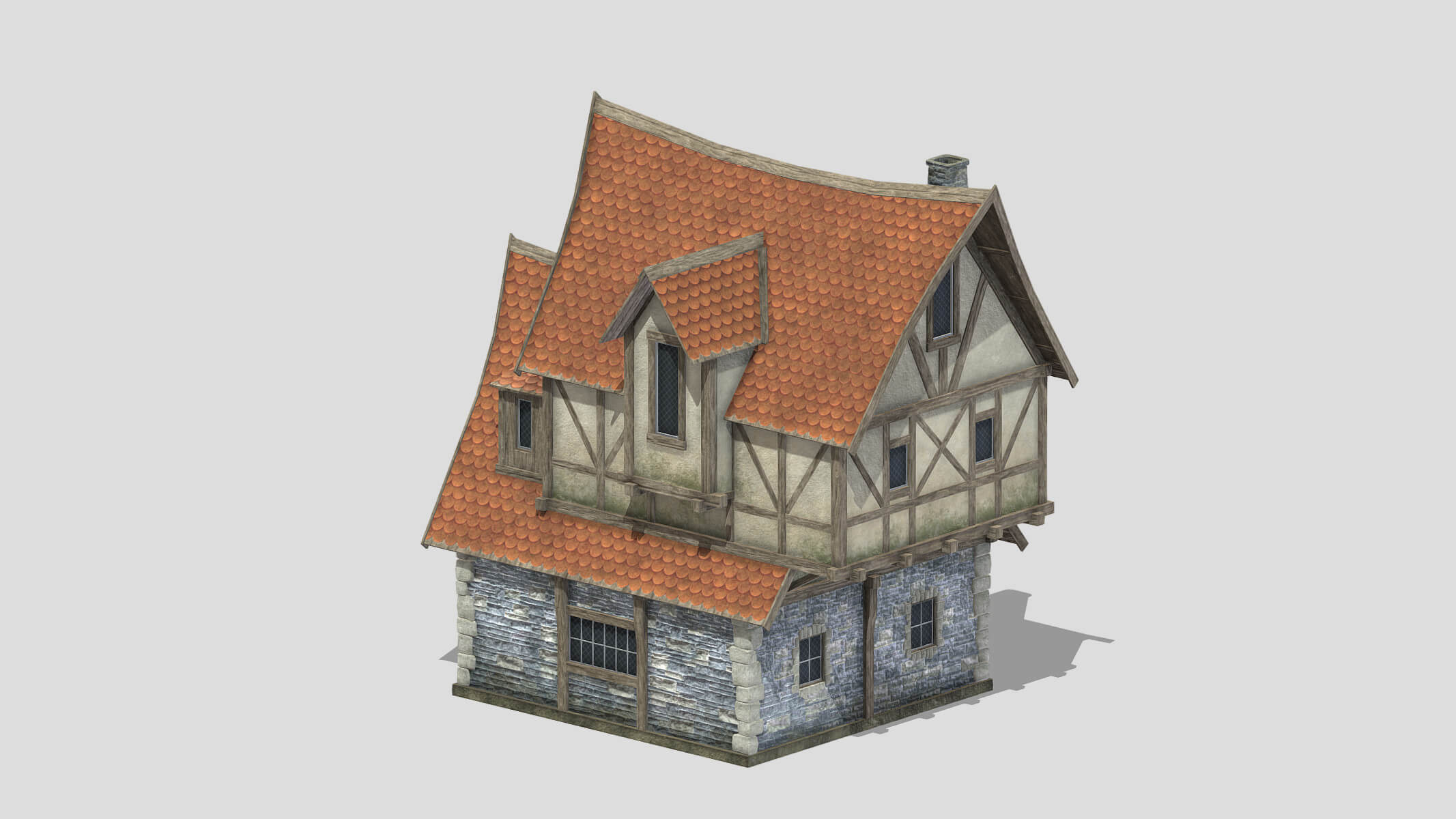 Medieval Building 07 Low Poly - 3D Model by frezzy