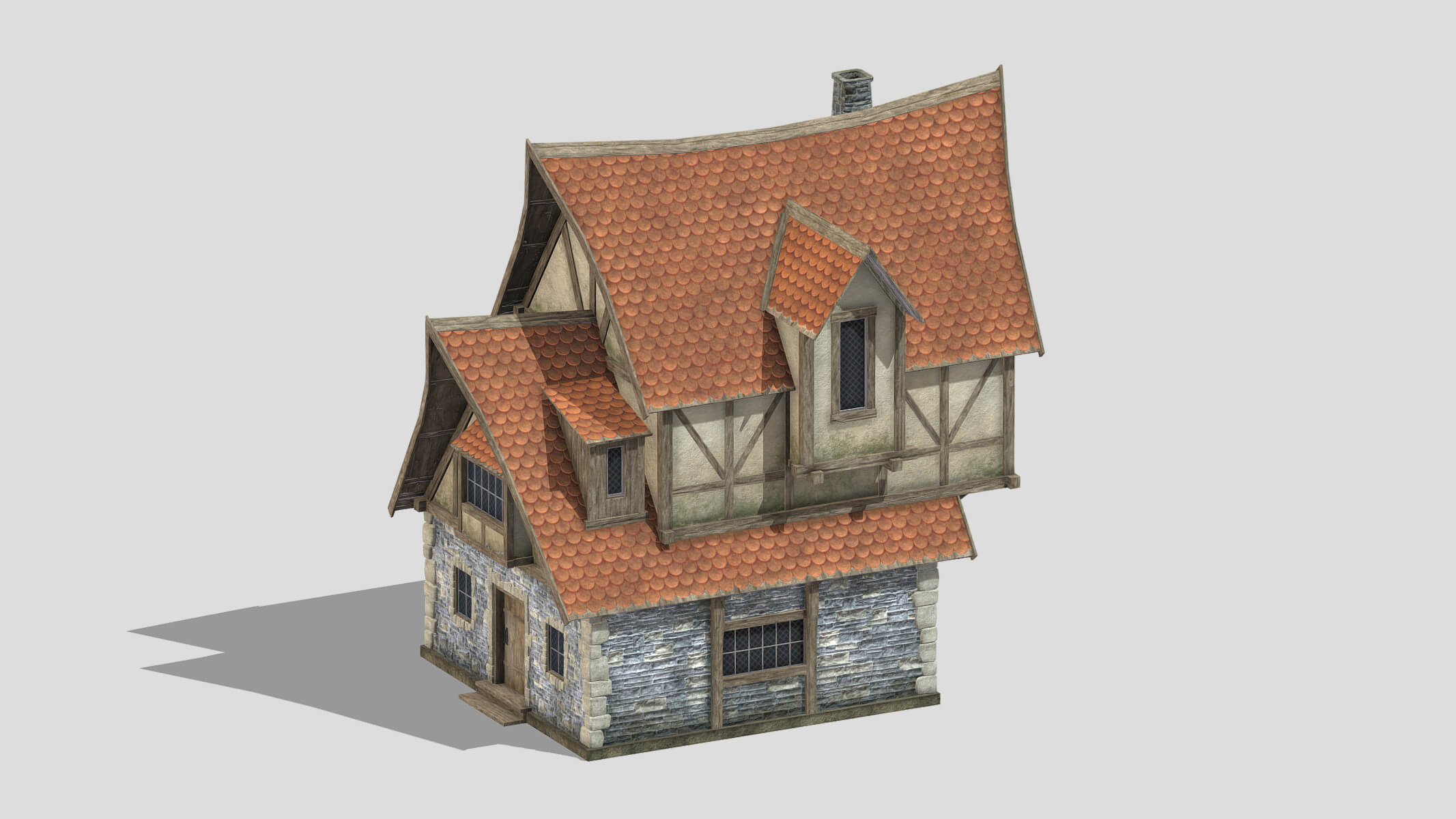Medieval Building 07 Low Poly - 3D Model by frezzy