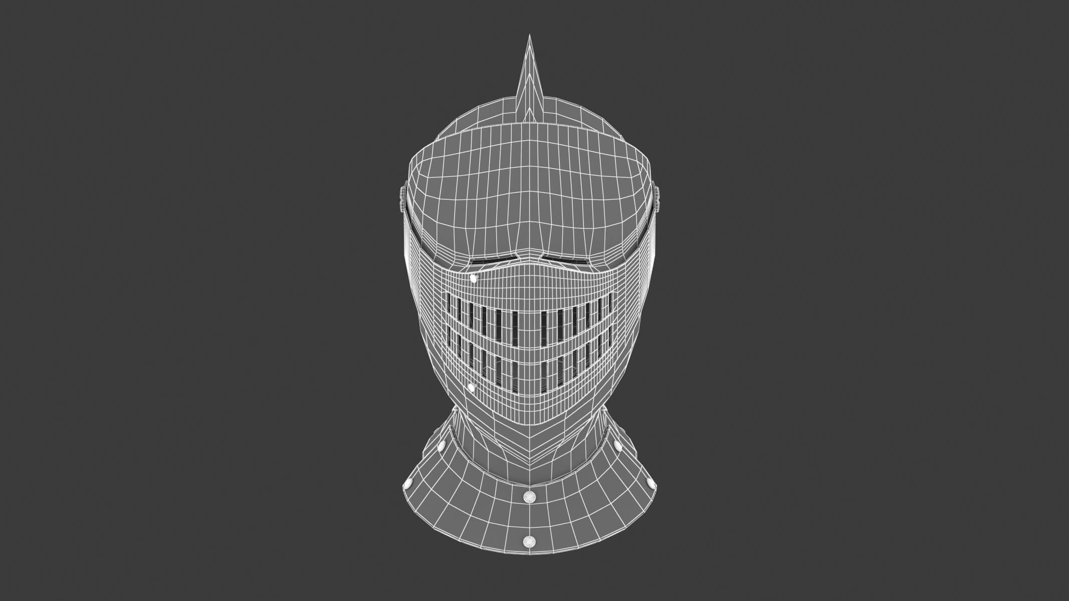 Medieval Knight Armet Helmet - 3D Model by frezzy