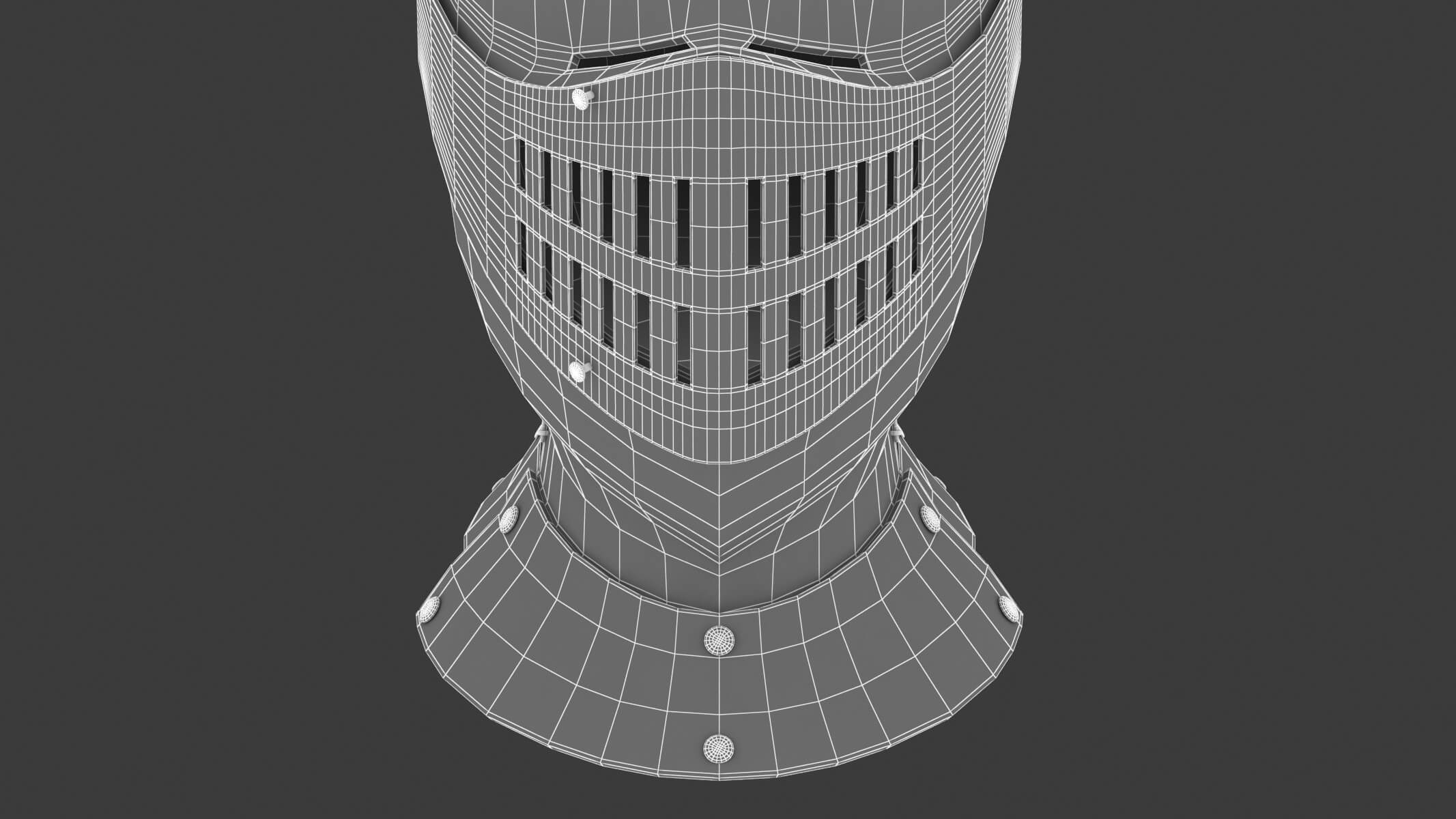 Medieval Knight Armet Helmet - 3D Model by frezzy