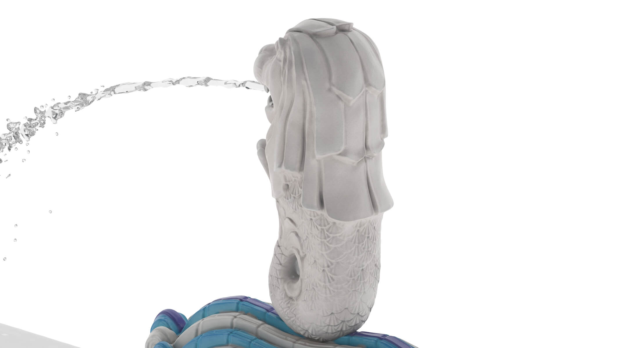 Merlion Fountain Water Spray Big - 3D Model by frezzy