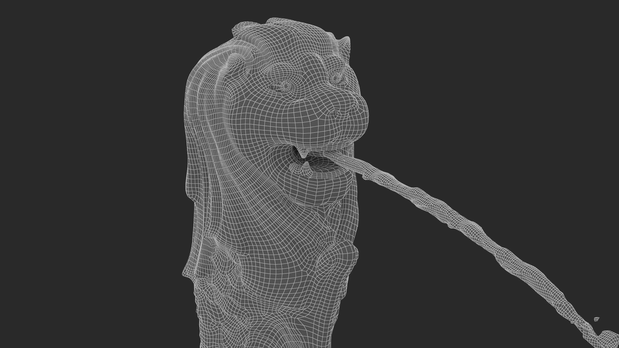 Merlion Fountain Water Spray Big - 3D Model by frezzy