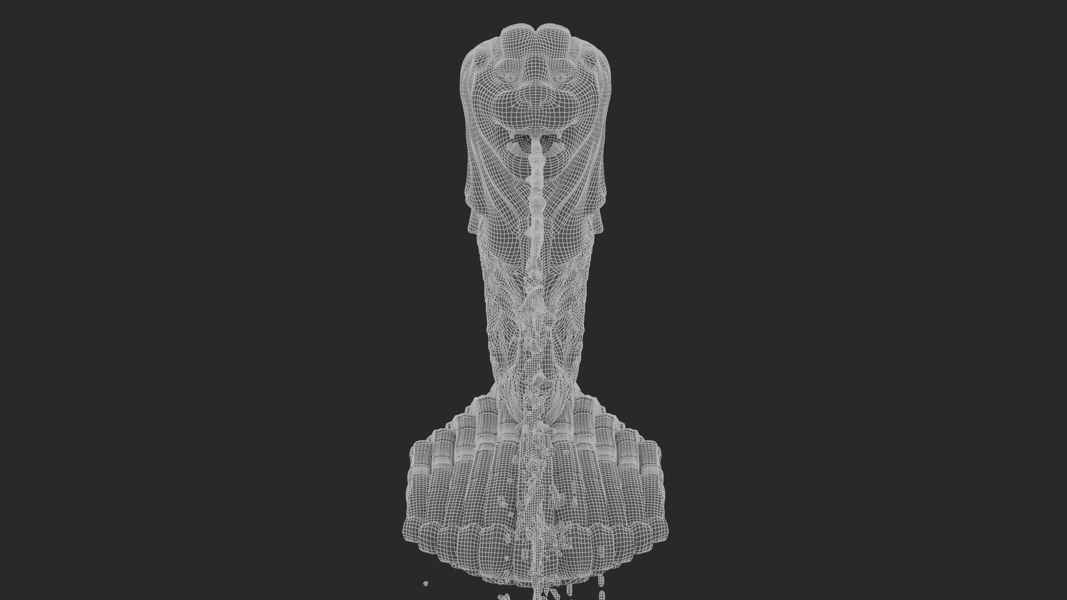 Merlion Fountain Water Spray Big - 3D Model by frezzy