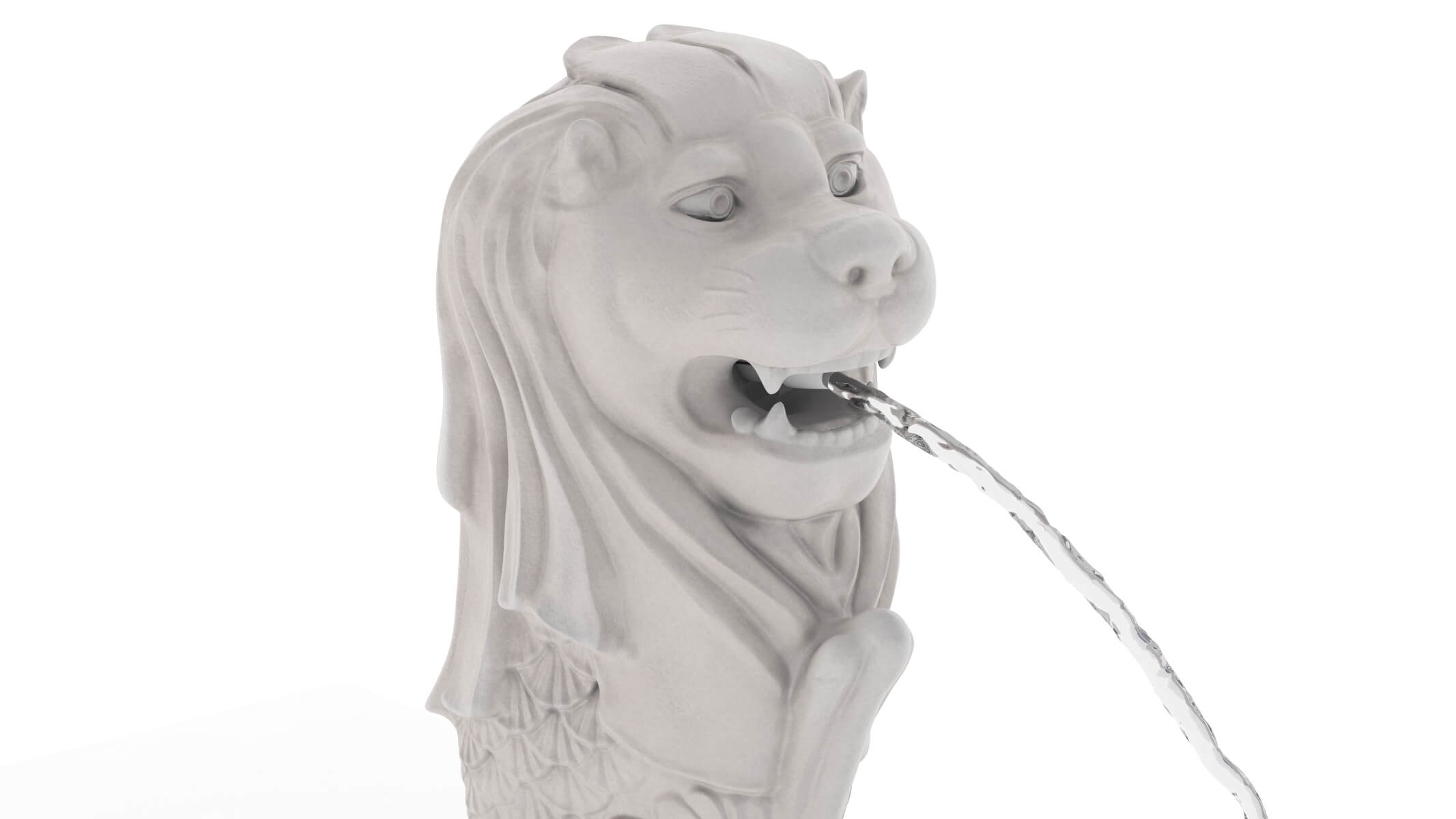 Merlion Fountain Water Spray Small - 3D Model by frezzy