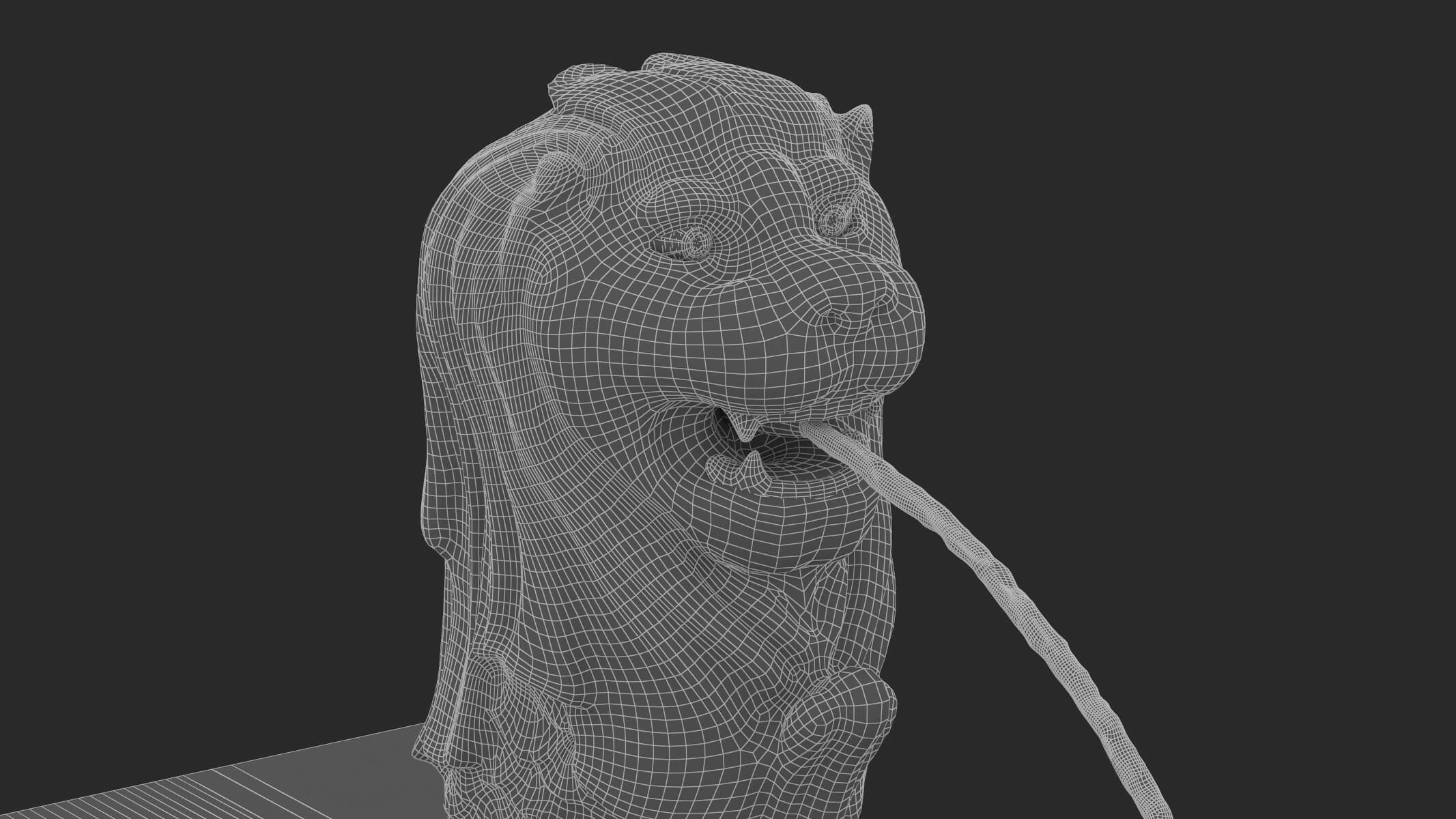 Merlion Fountain Water Spray Small - 3D Model by frezzy