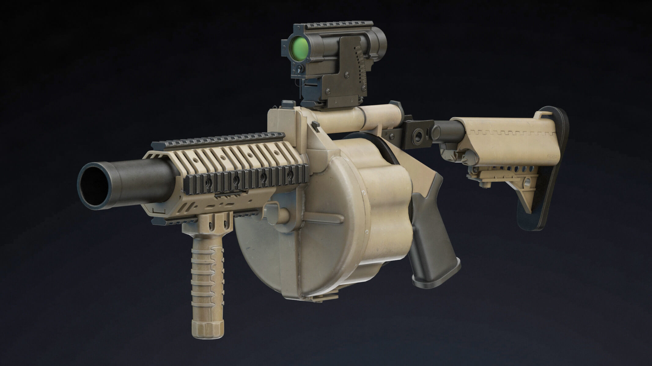 Milkor Mgl Low Poly - 3D Model by frezzy