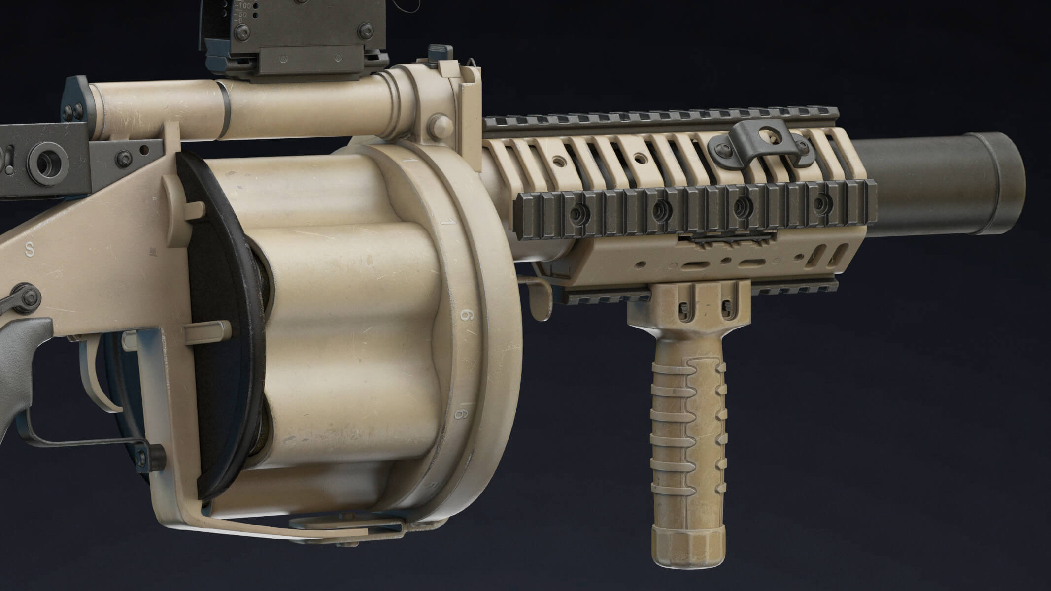 Milkor Mgl Low Poly - 3D Model by frezzy