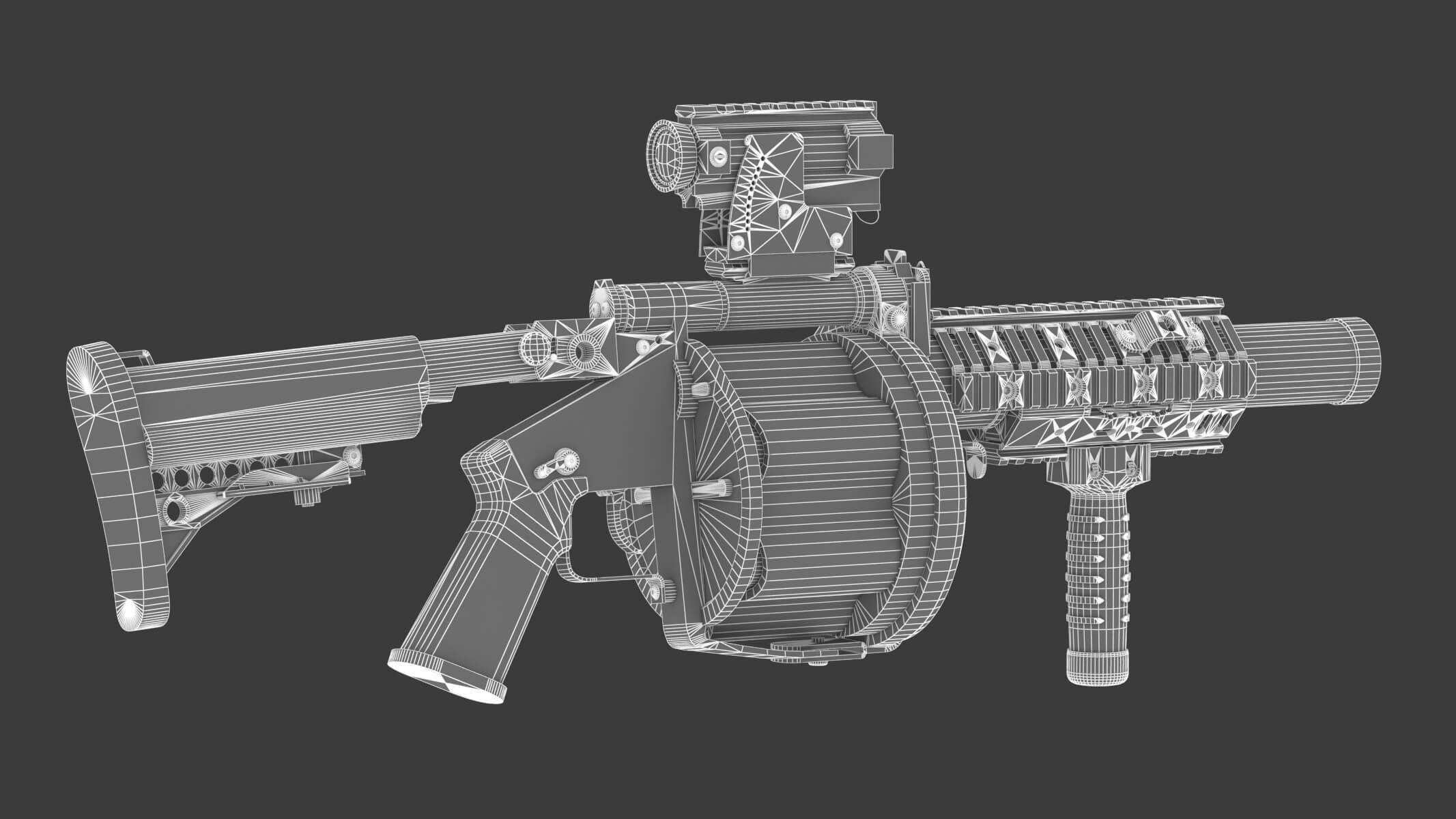 Milkor Mgl Low Poly - 3D Model by frezzy