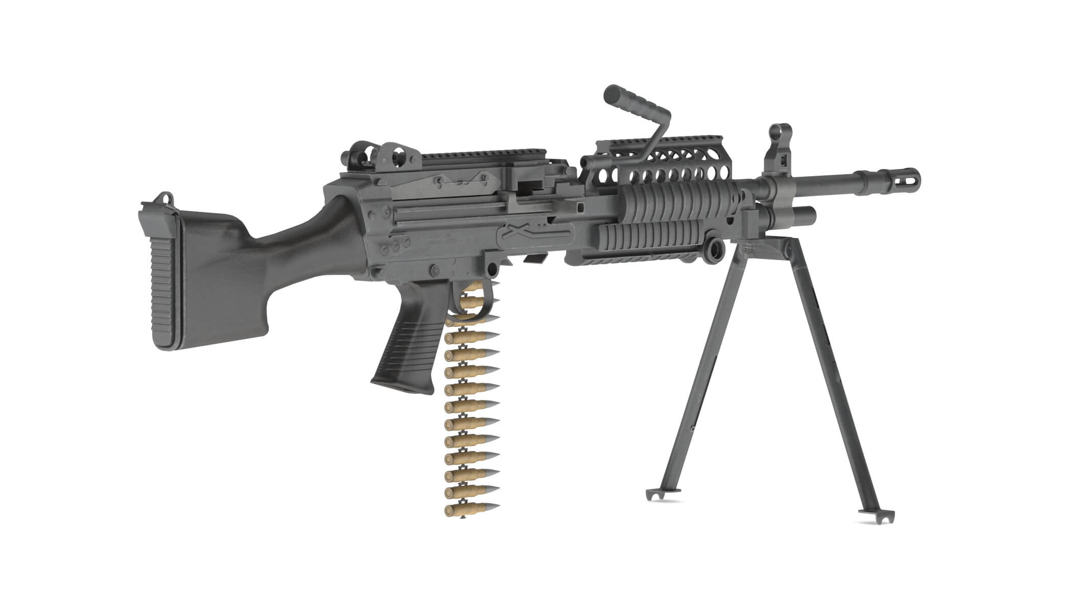MK 48 Machine Gun Low Poly - 3D Model by frezzy
