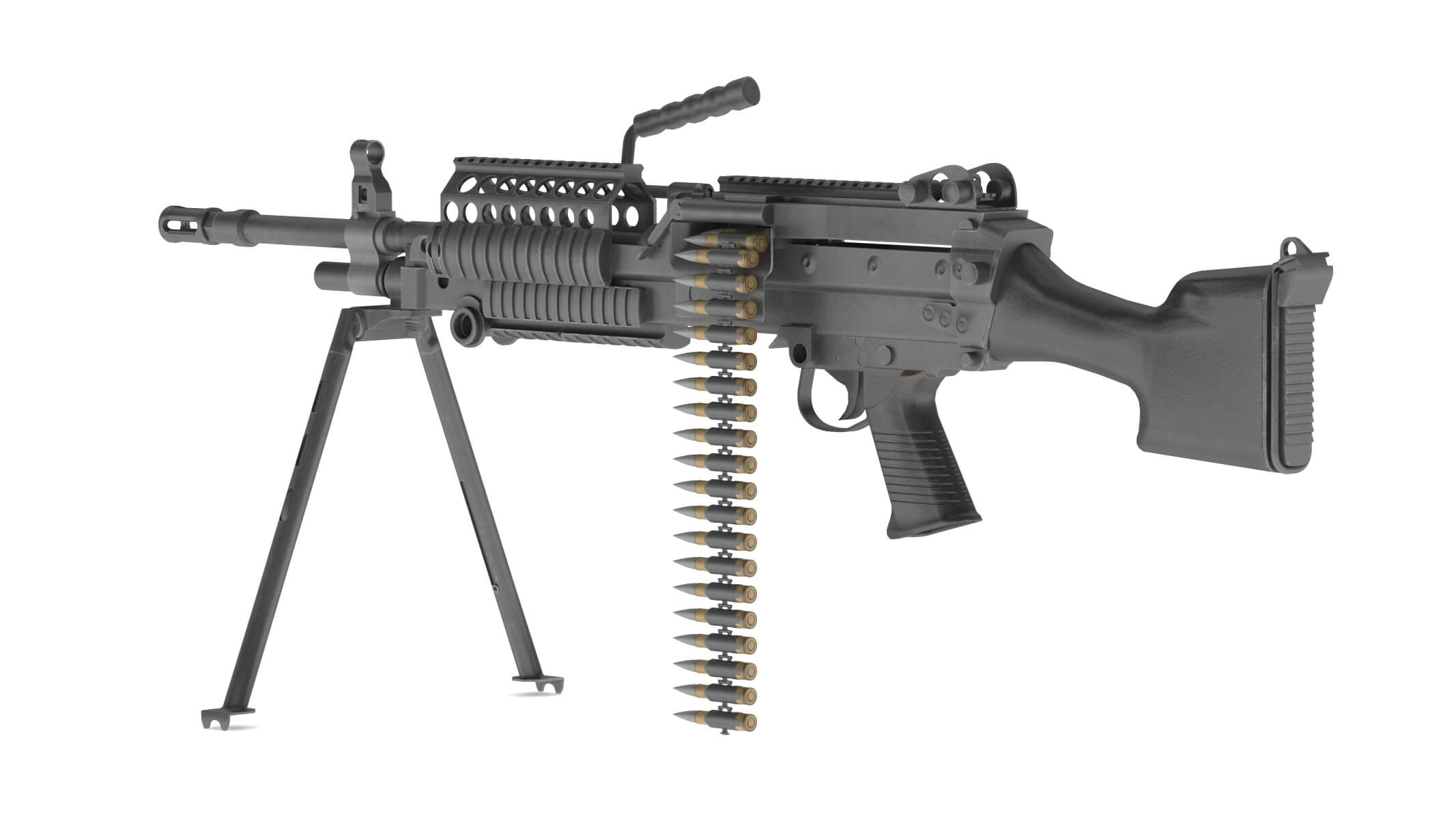 MK 48 Machine Gun Low Poly - 3D Model by frezzy