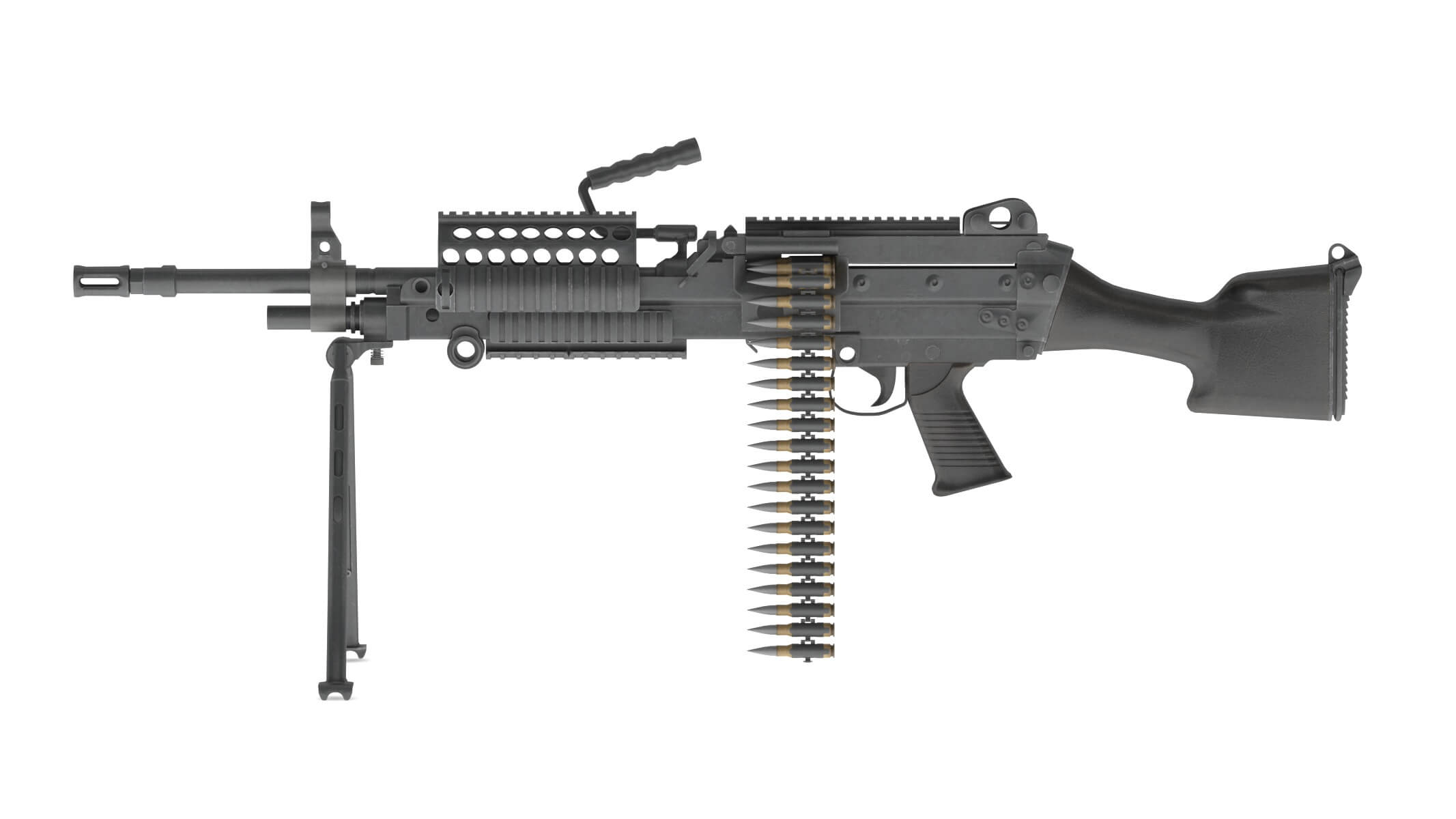 MK 48 Machine Gun Low Poly - 3D Model by frezzy