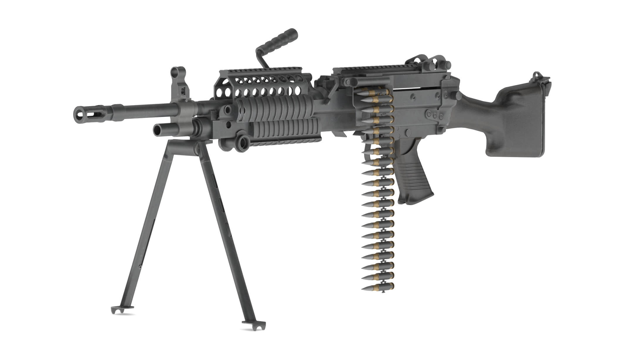 MK 48 Machine Gun Low Poly - 3D Model by frezzy