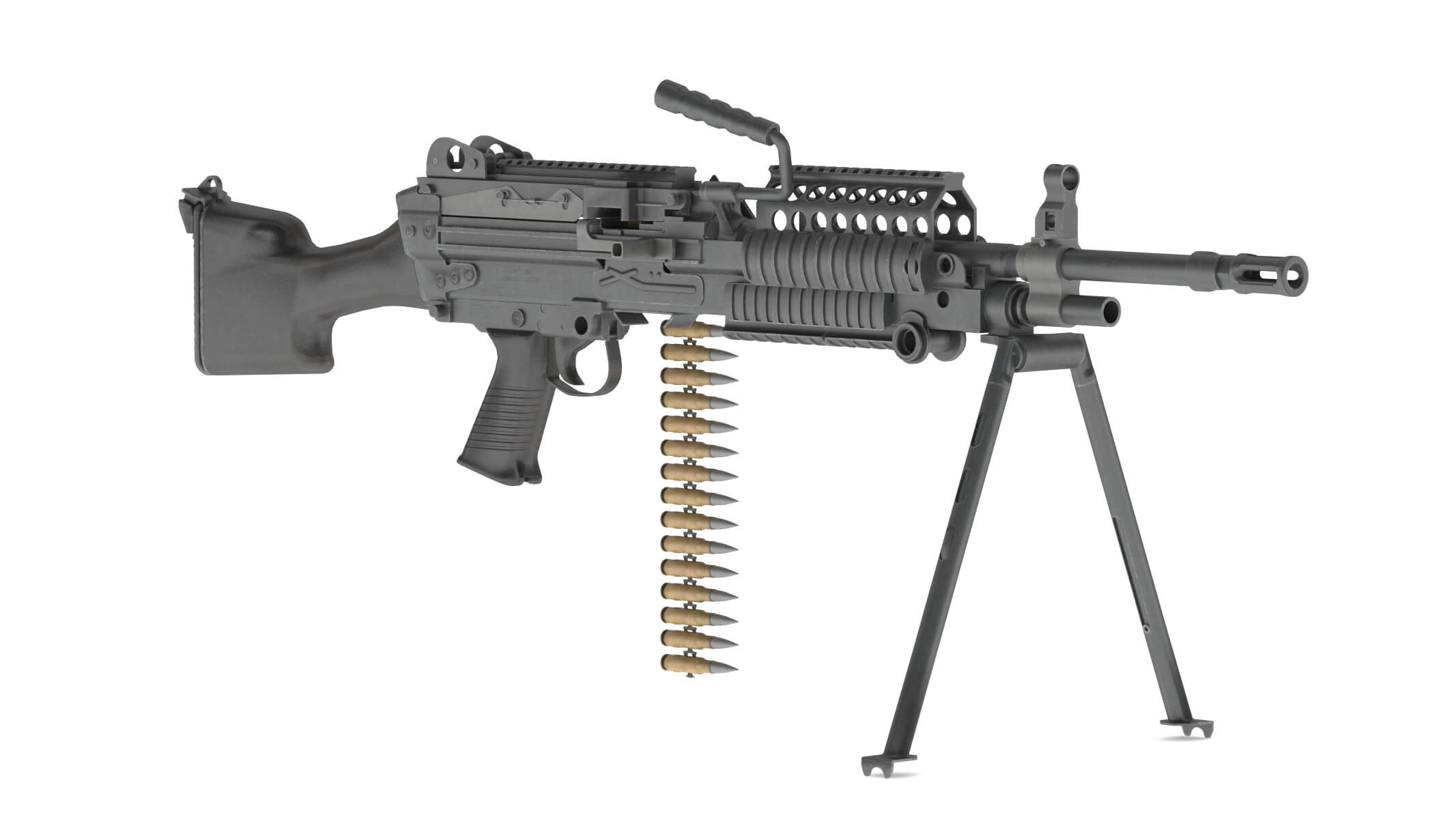 MK 48 Machine Gun Low Poly - 3D Model by frezzy