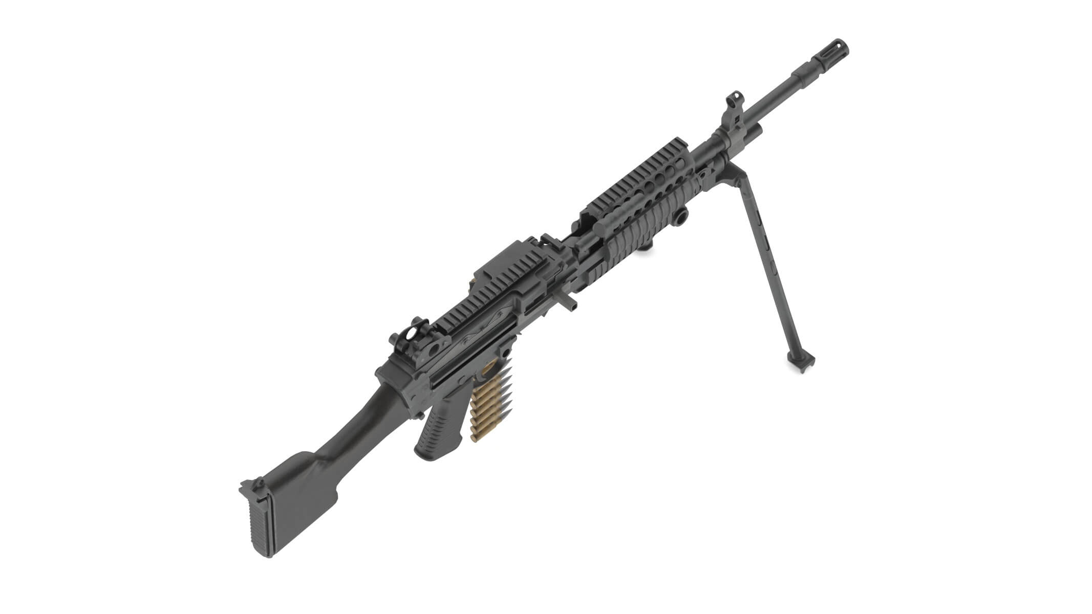 MK 48 Machine Gun Low Poly - 3D Model by frezzy