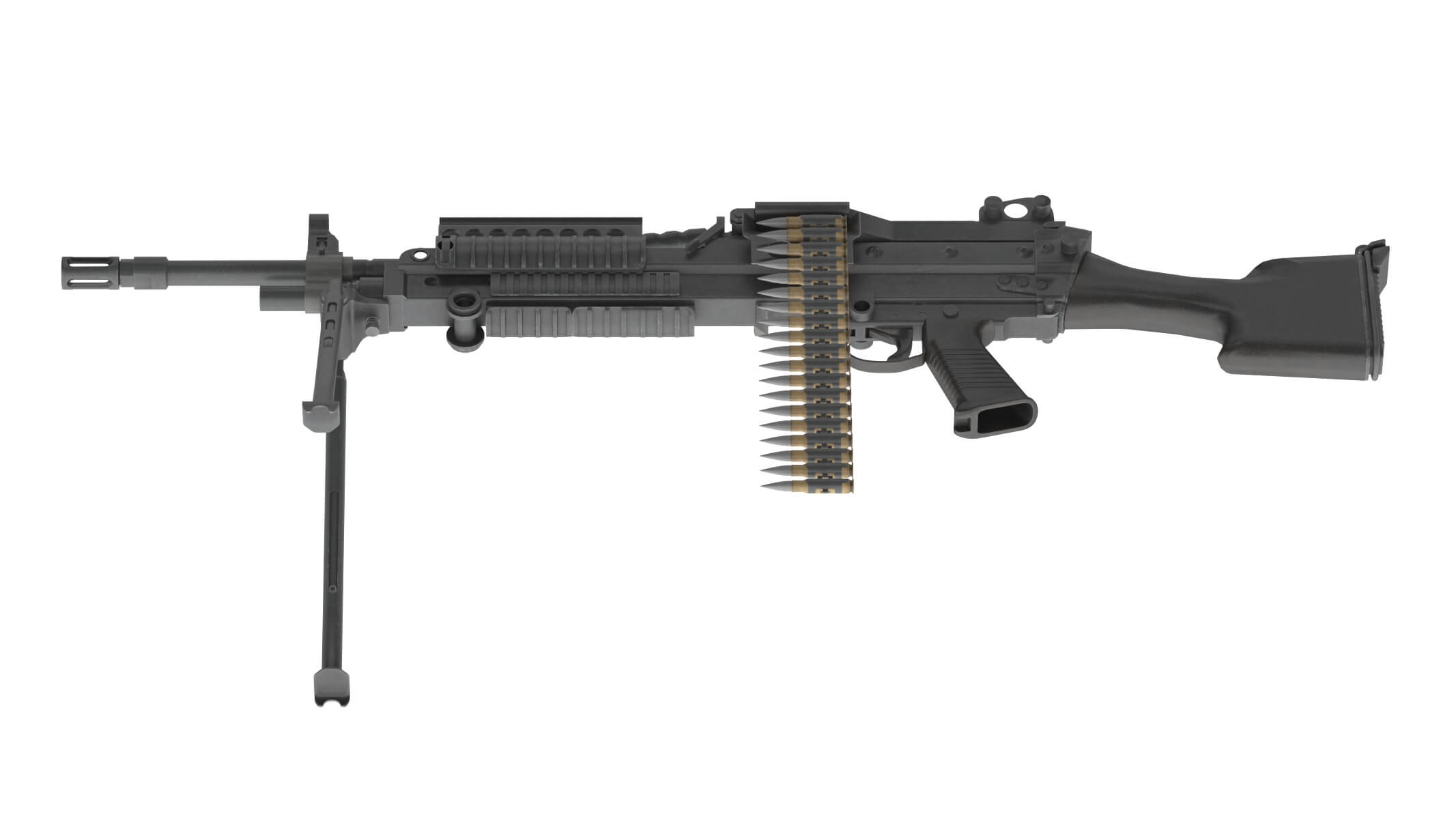 MK 48 Machine Gun Low Poly - 3D Model by frezzy