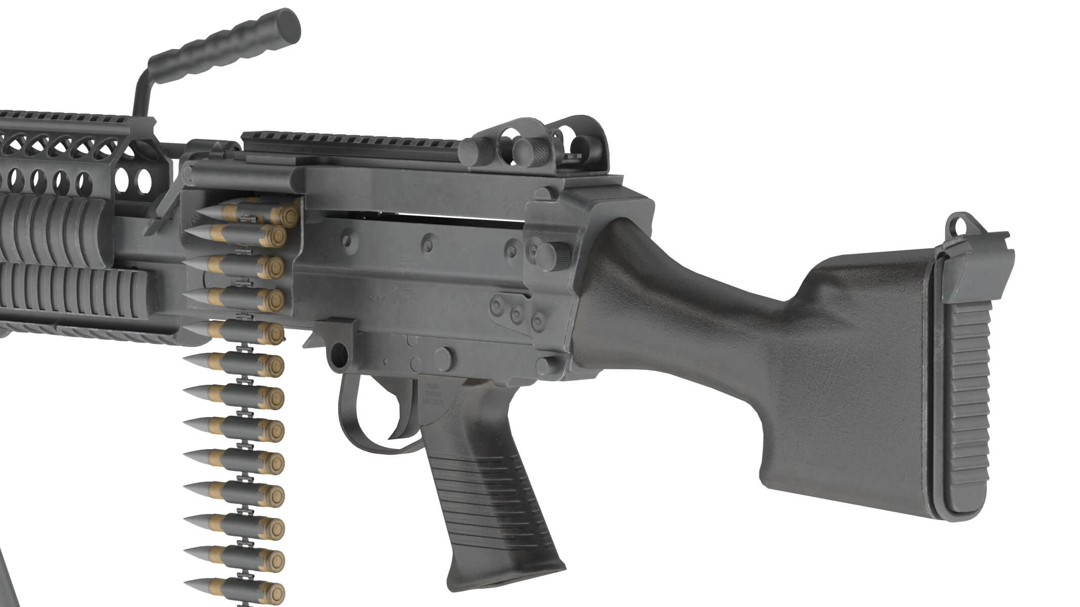 MK 48 Machine Gun Low Poly - 3D Model by frezzy