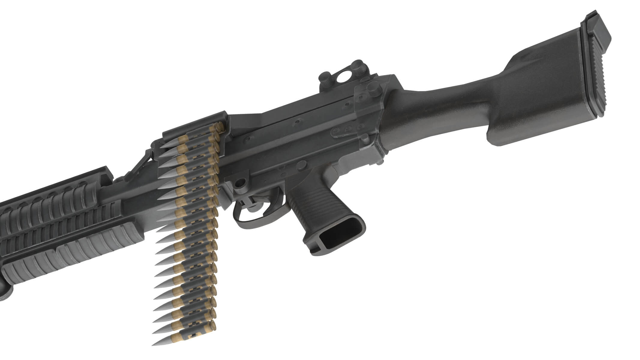 MK 48 Machine Gun Low Poly - 3D Model by frezzy