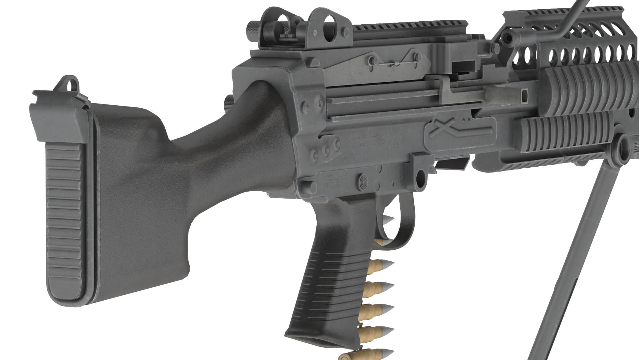 MK 48 Machine Gun Low Poly - 3D Model by frezzy