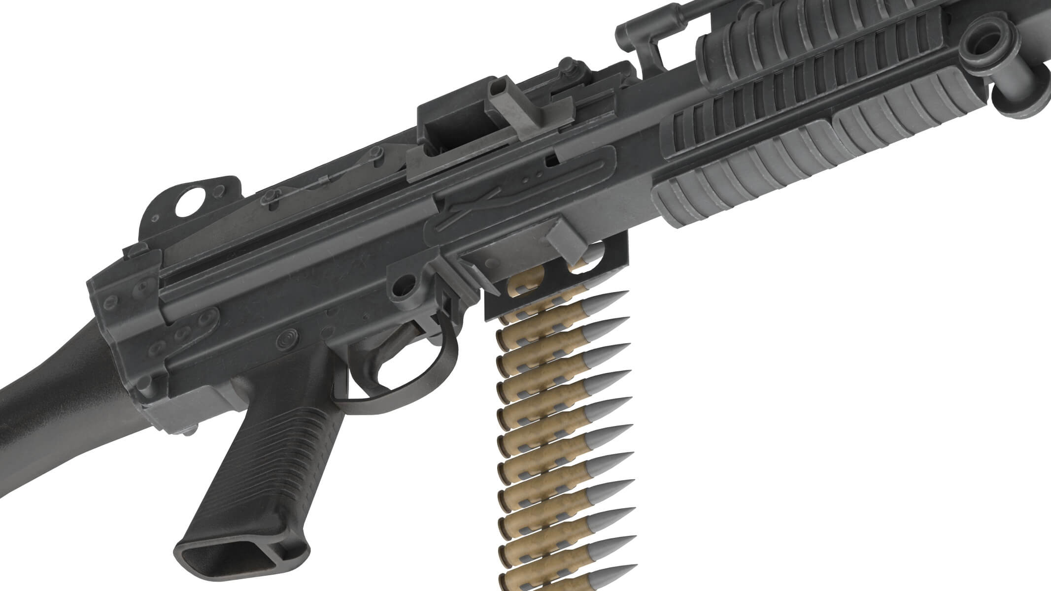 MK 48 Machine Gun Low Poly - 3D Model by frezzy