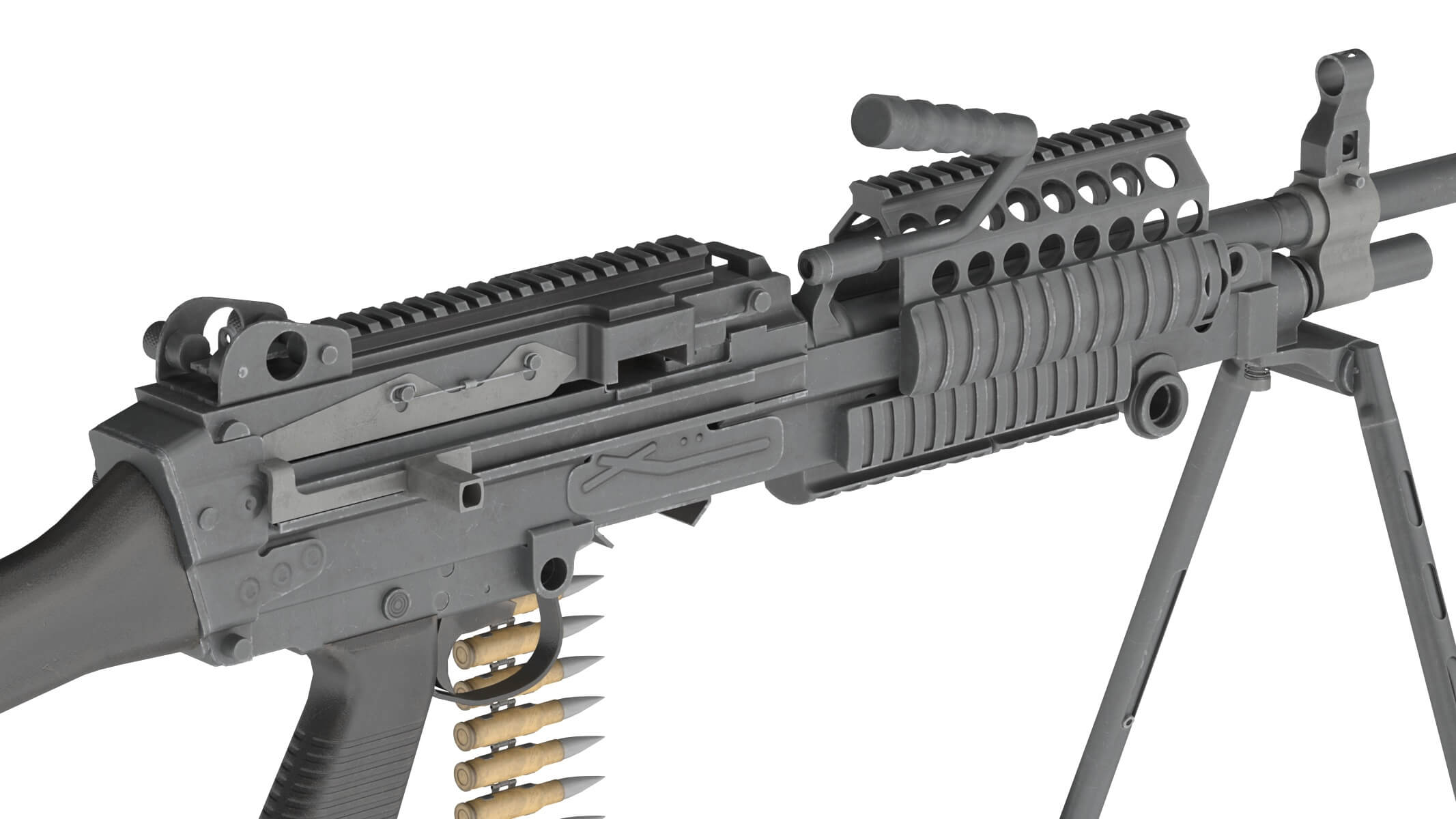 MK 48 Machine Gun Low Poly - 3D Model by frezzy