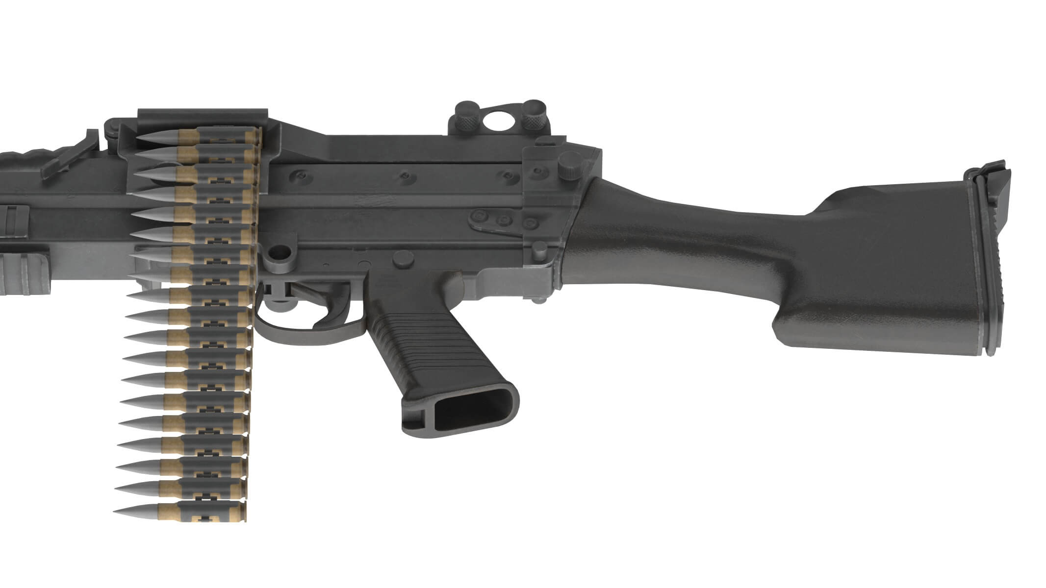 MK 48 Machine Gun Low Poly - 3D Model by frezzy