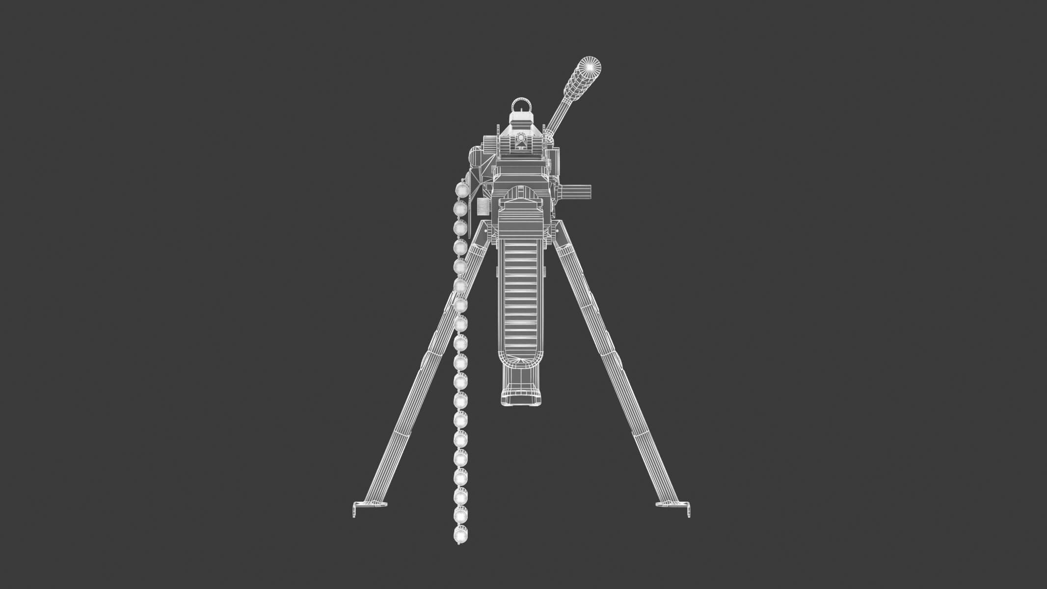 MK 48 Machine Gun Low Poly - 3D Model by frezzy