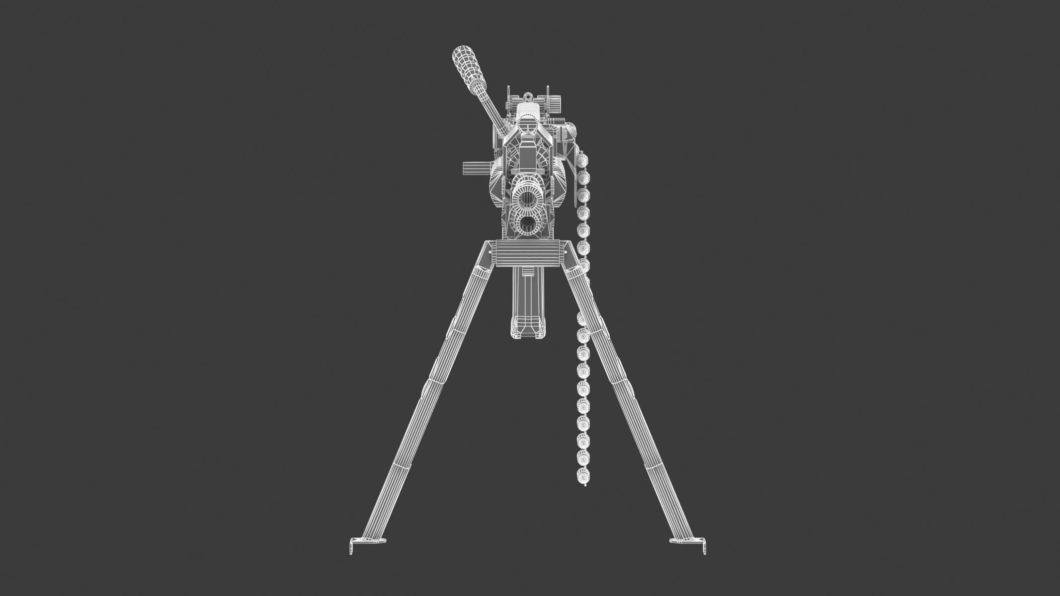 MK 48 Machine Gun Low Poly - 3D Model by frezzy