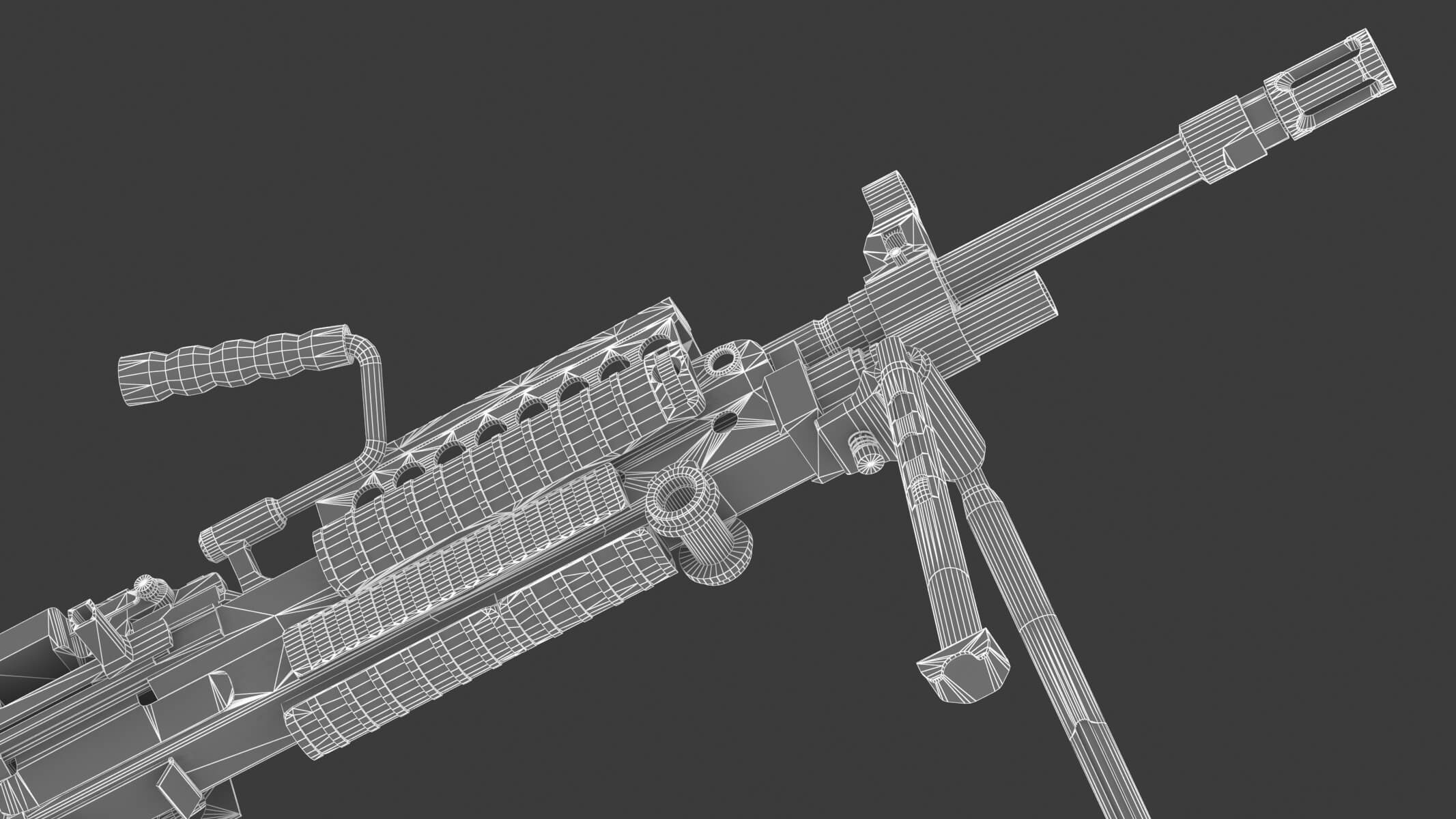 MK 48 Machine Gun Low Poly - 3D Model by frezzy