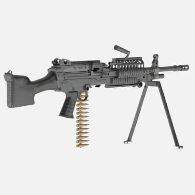 MK 48 Machine Gun Low Poly - 3D Model by frezzy