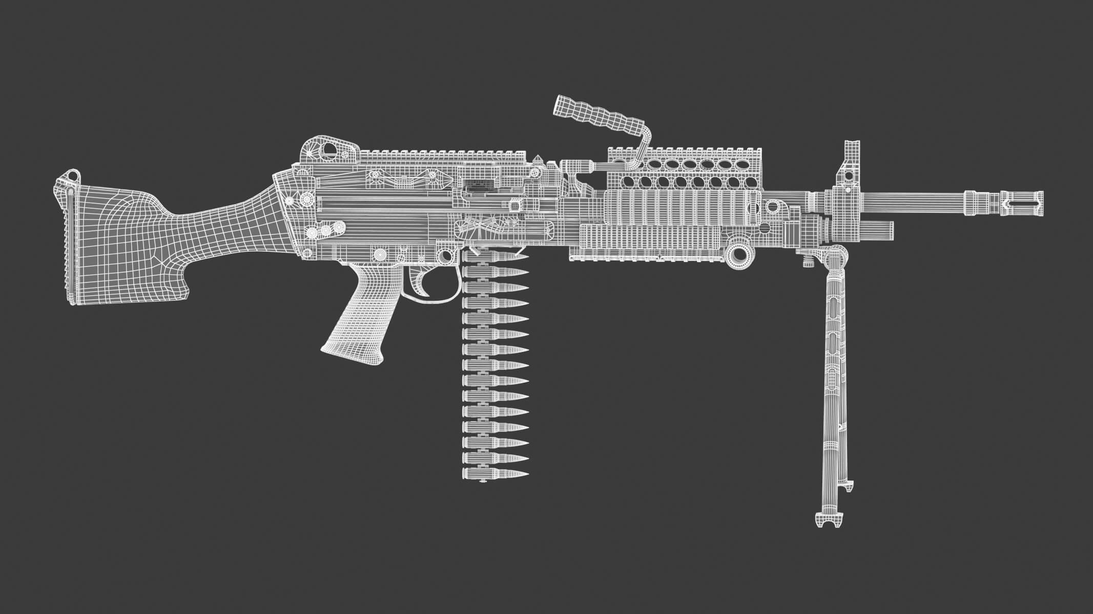 MK 48 Machine Gun - 3D Model by frezzy