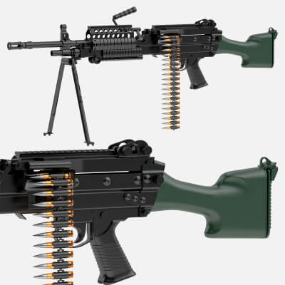 MK 48 Machine Gun - 3D Model by frezzy