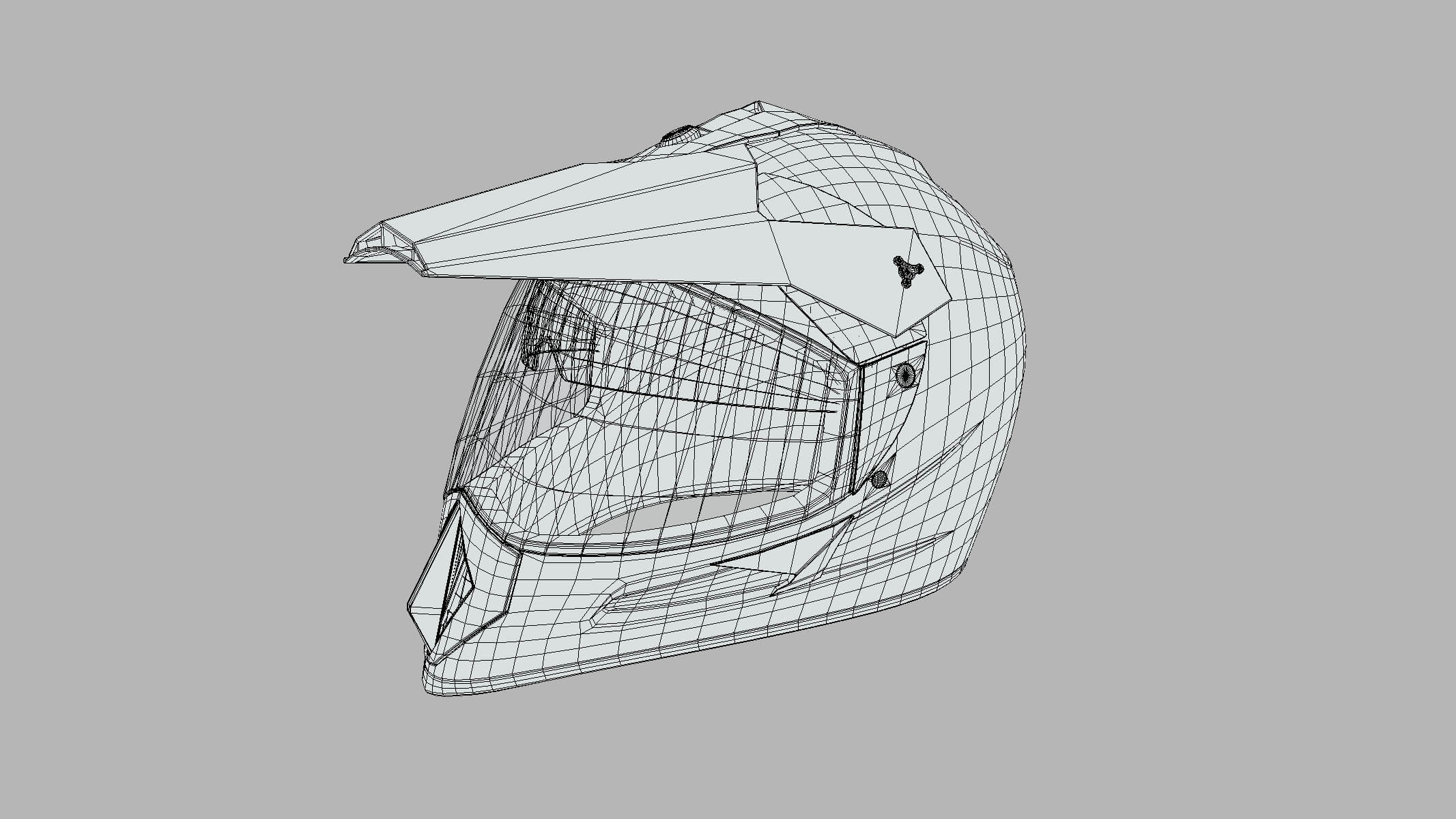 Motocross Helmet Low Poly - 3D Model by frezzy