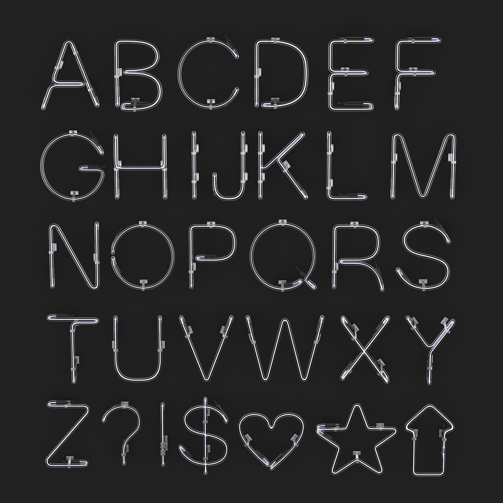 Neon Alphabet - 3D Model by frezzy