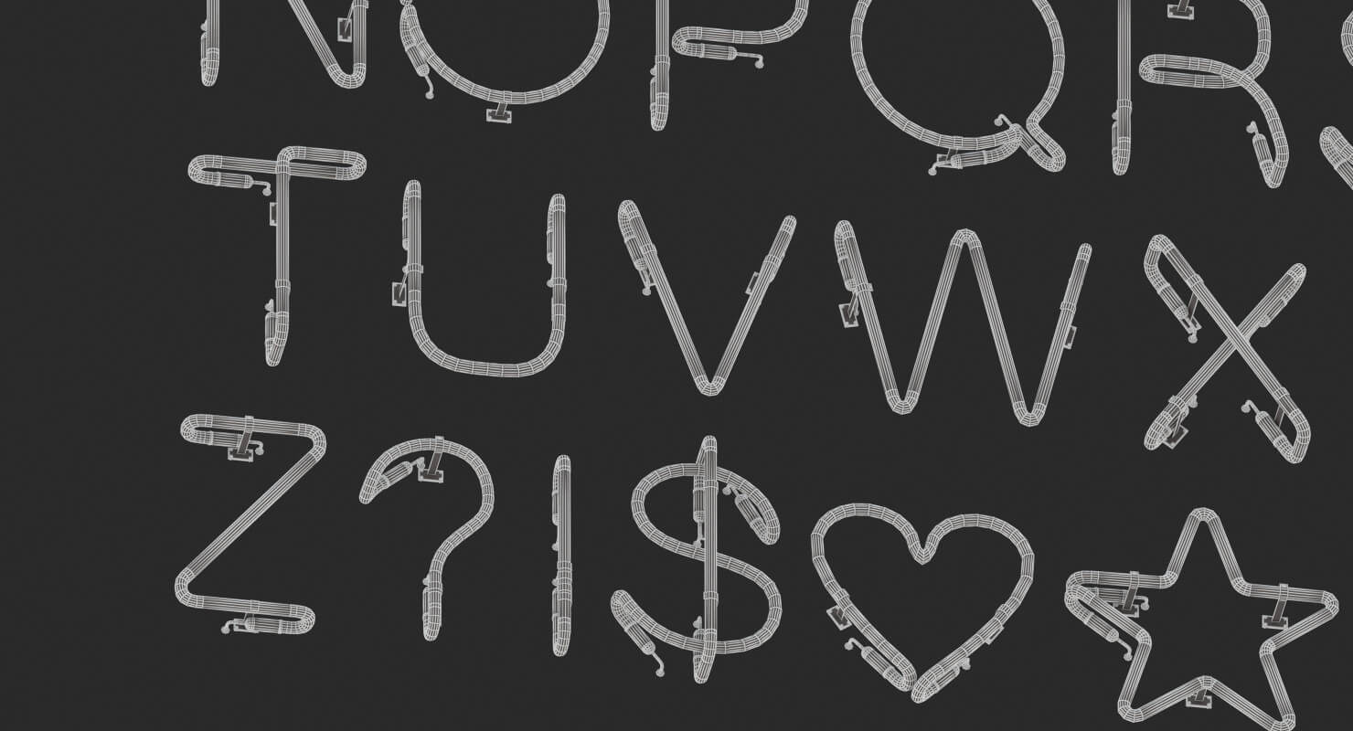 Neon Alphabet - 3D Model by frezzy