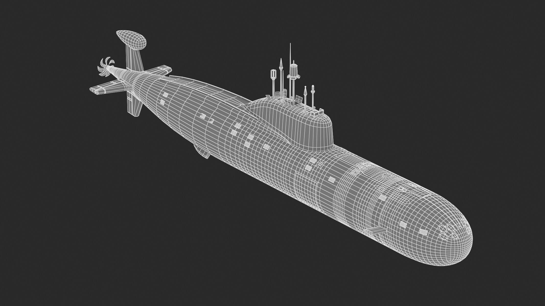 Nuclear Powered Attack Submarine Akula Class - 3D Model by frezzy