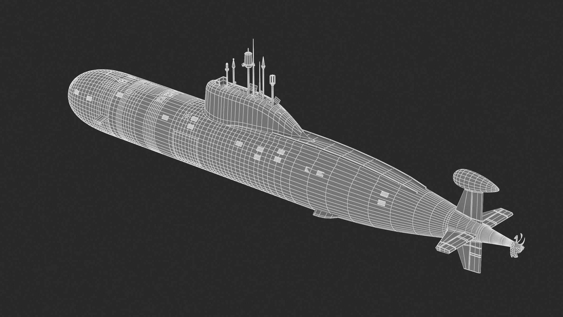 Nuclear Powered Attack Submarine Akula Class - 3D Model by frezzy