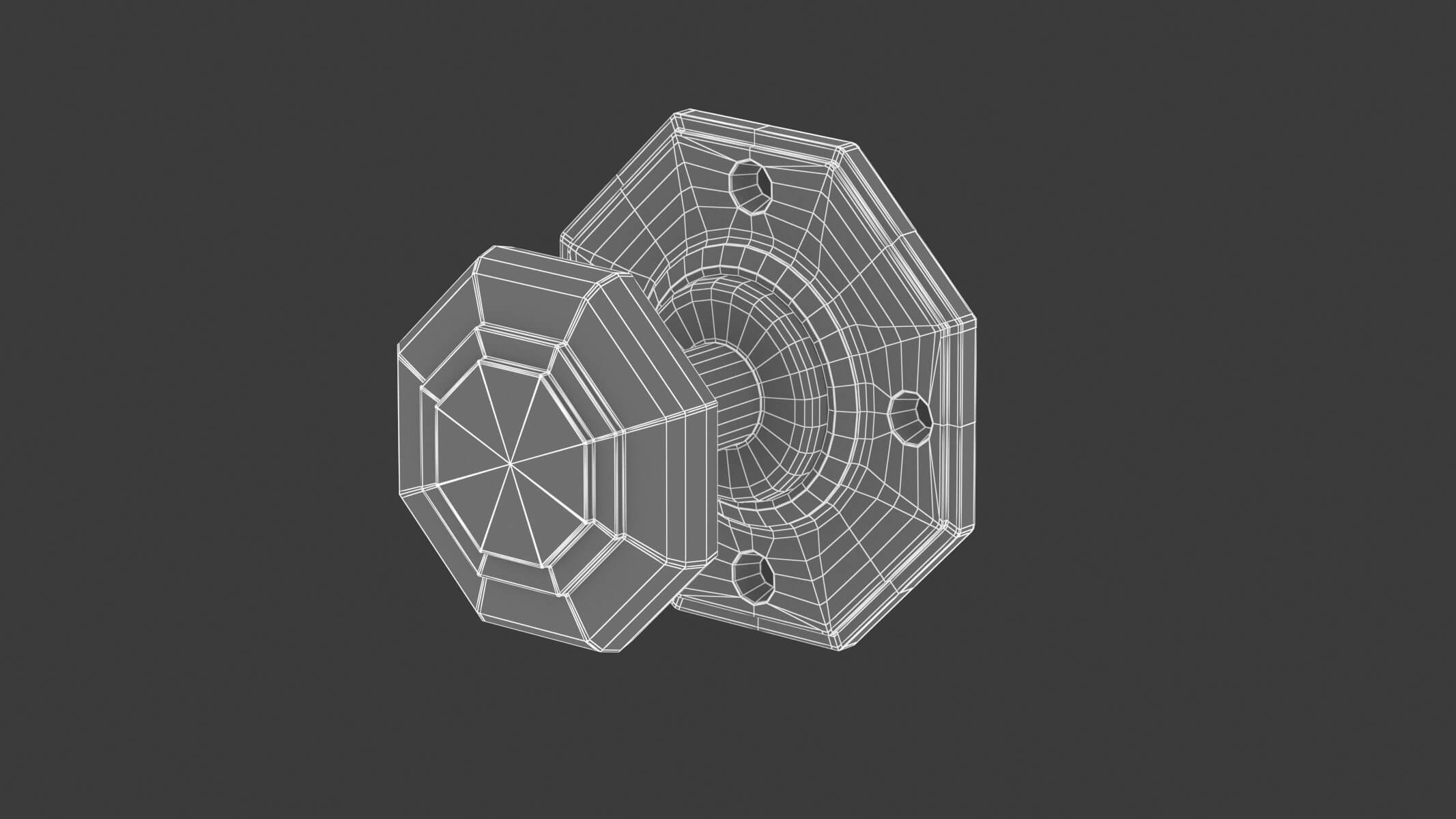 Octagonal Mortice Door Knob - 3D Model by frezzy