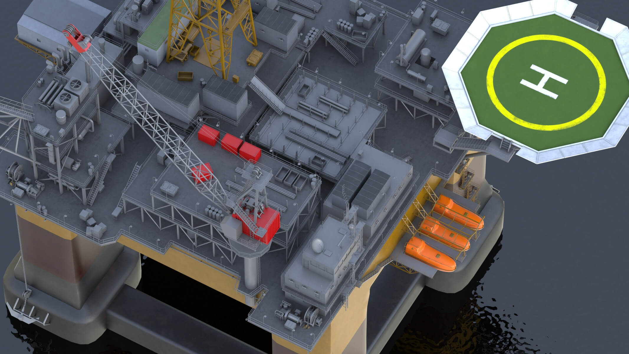 Oil Rig Platform - 3D Model by frezzy