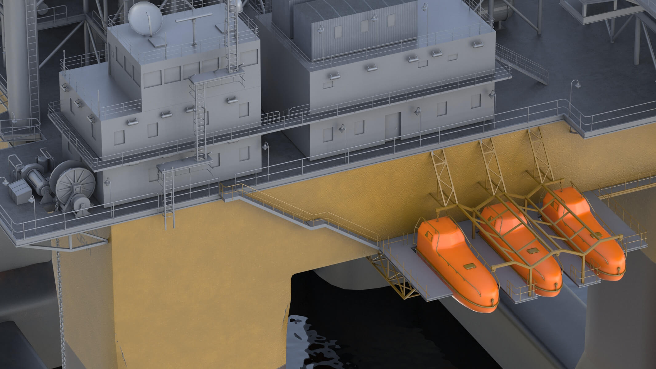 Oil Rig Platform - 3D Model by frezzy