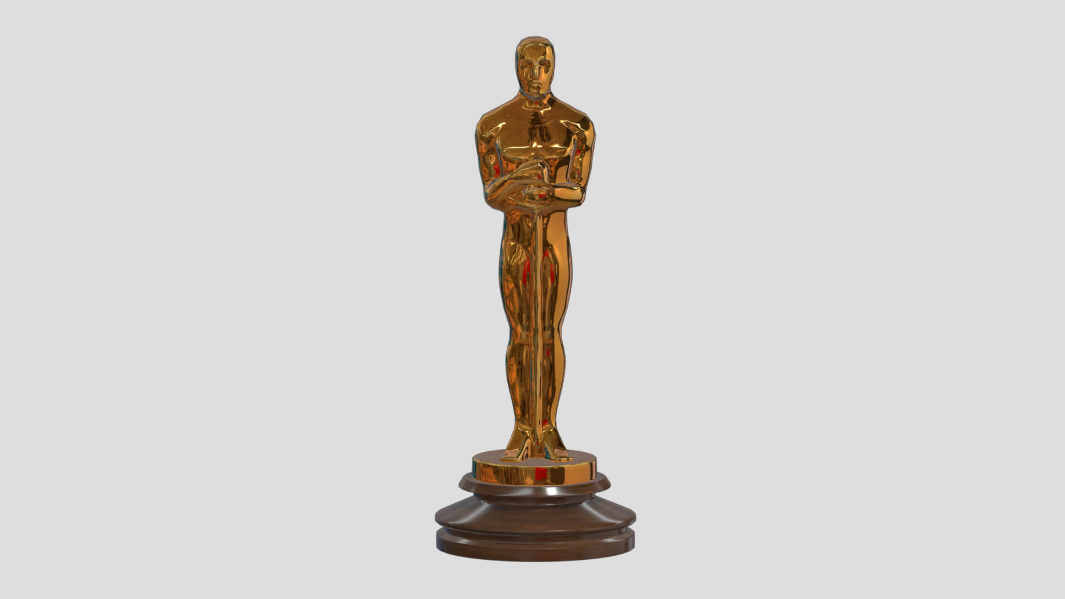 Oscar Award Gold Shiny Low Poly - 3D Model by frezzy