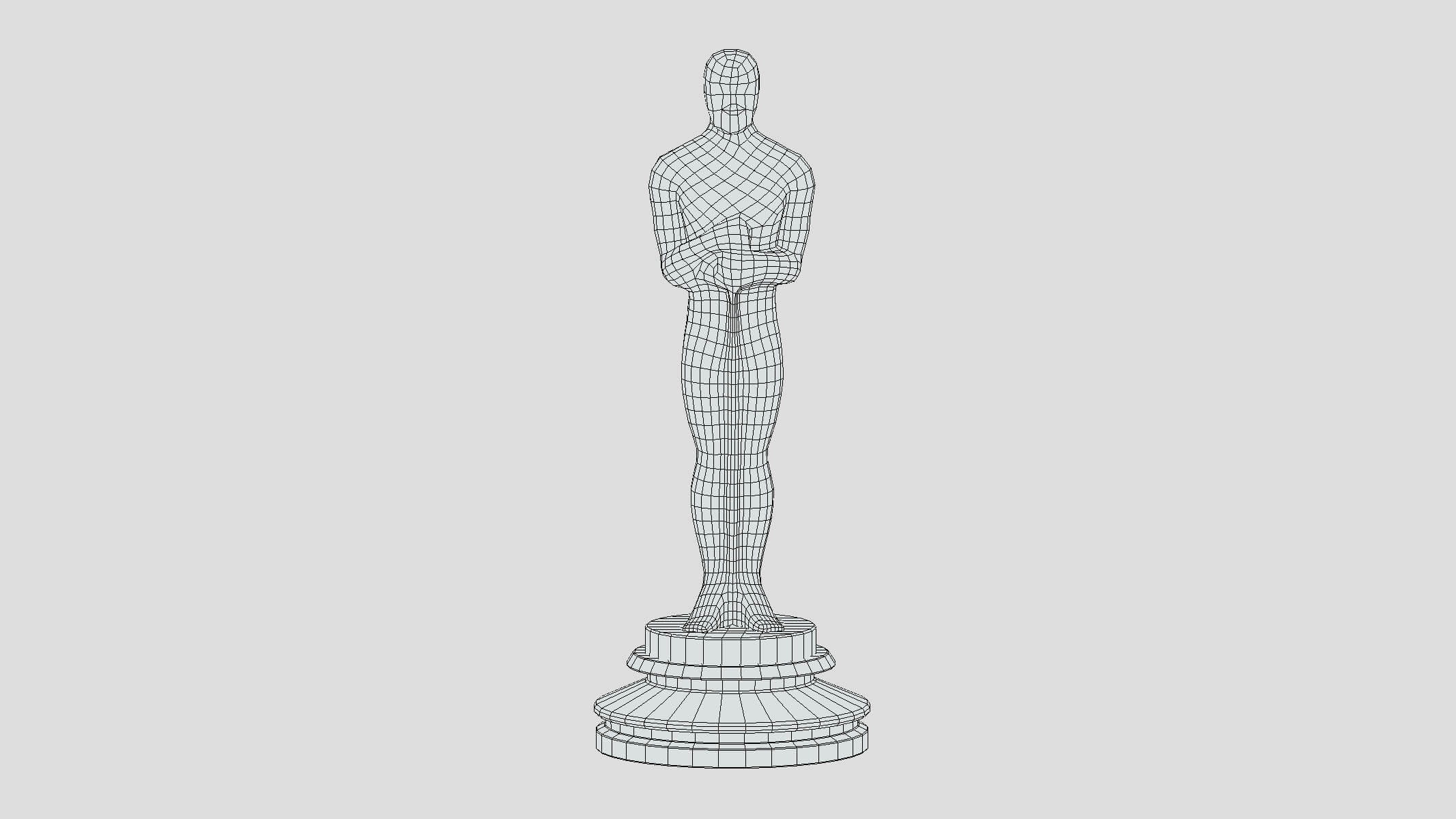 Oscar Award Gold Shiny Low Poly - 3D Model by frezzy
