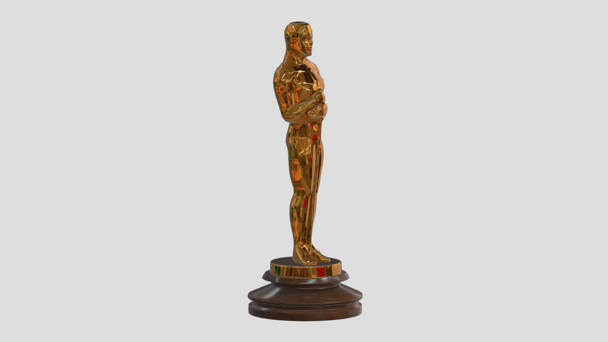 Oscar Award Gold Shiny Low Poly - 3D Model by frezzy