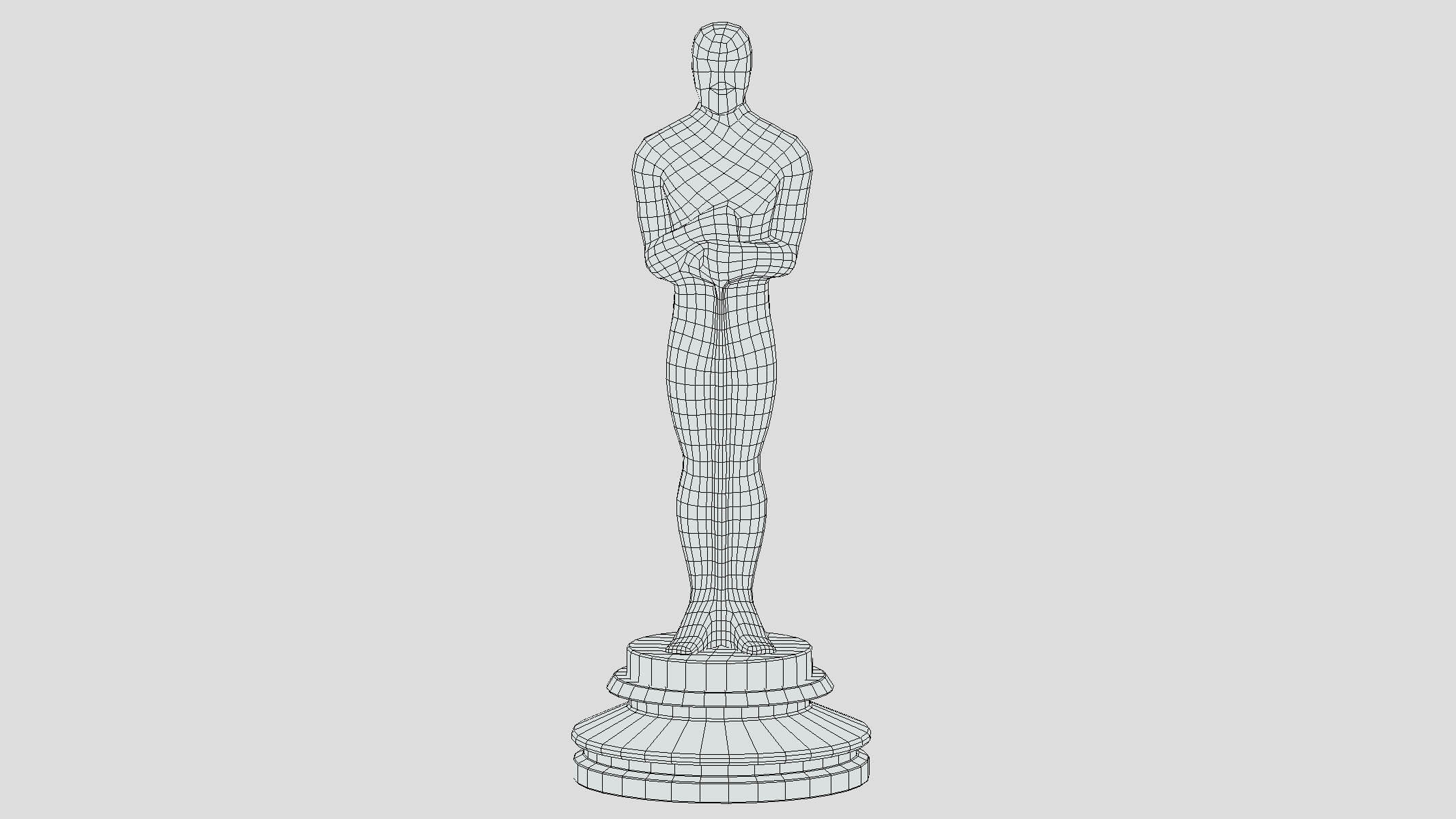 Oscar Award Low Poly Gold Matte - 3D Model by frezzy